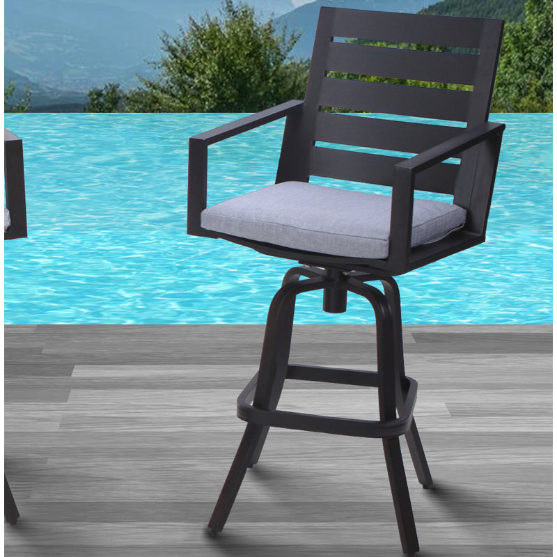 Greyleigh™ Adelynn 30" Patio Bar Stools with Cushions & Reviews | Wayfair