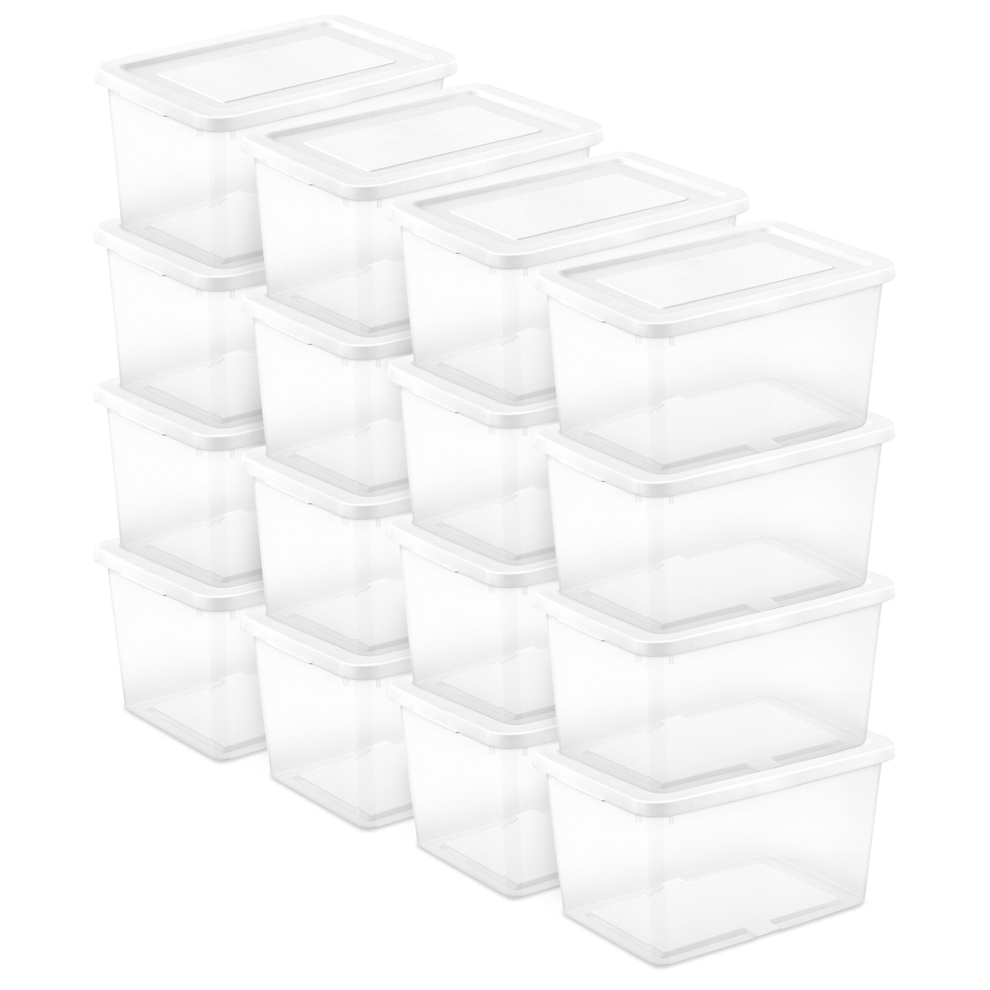 Sterilite 20 Qt Storage Box, Stackable Plastic Container Home Organizer ...