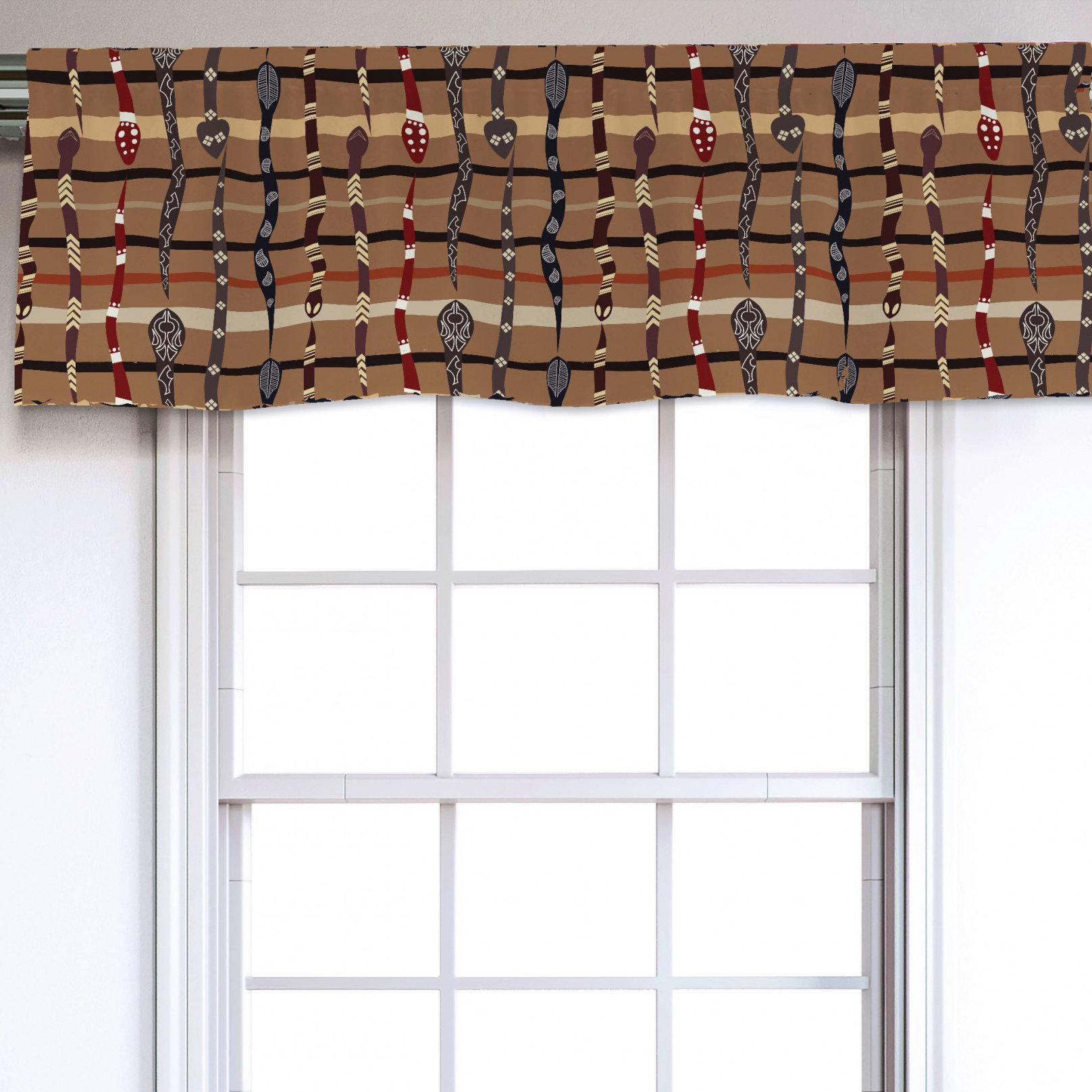 East Urban Home Tribal 54" Window Valance | Wayfair