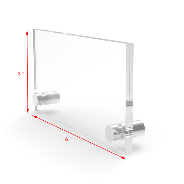 Fixturedisplays® Clear Sign Name Holder Plexiglass 3X6 6X3 Wallmount ...