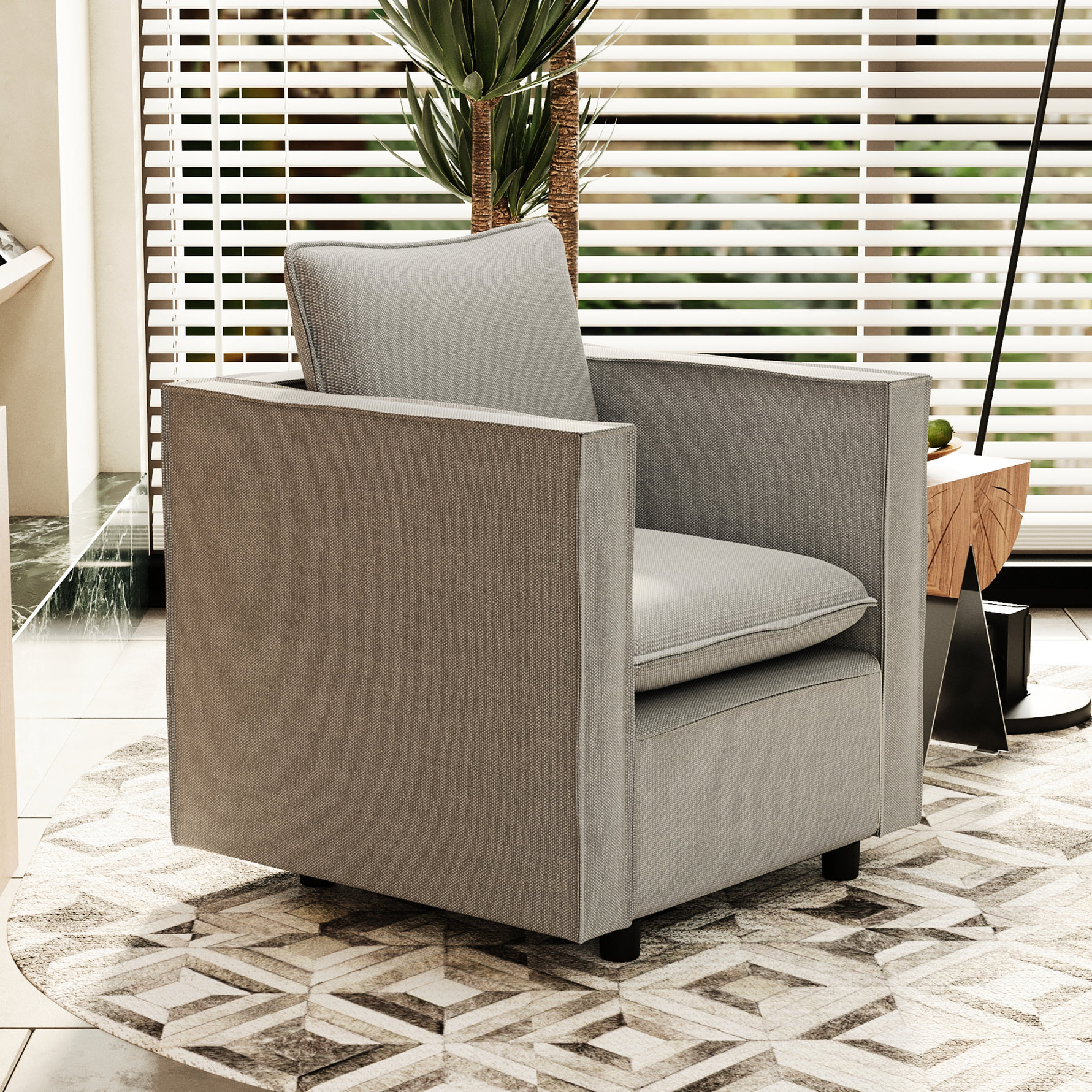 Ebern Designs Single Chair With Slip Base For In Bedroom/corner/reading ...