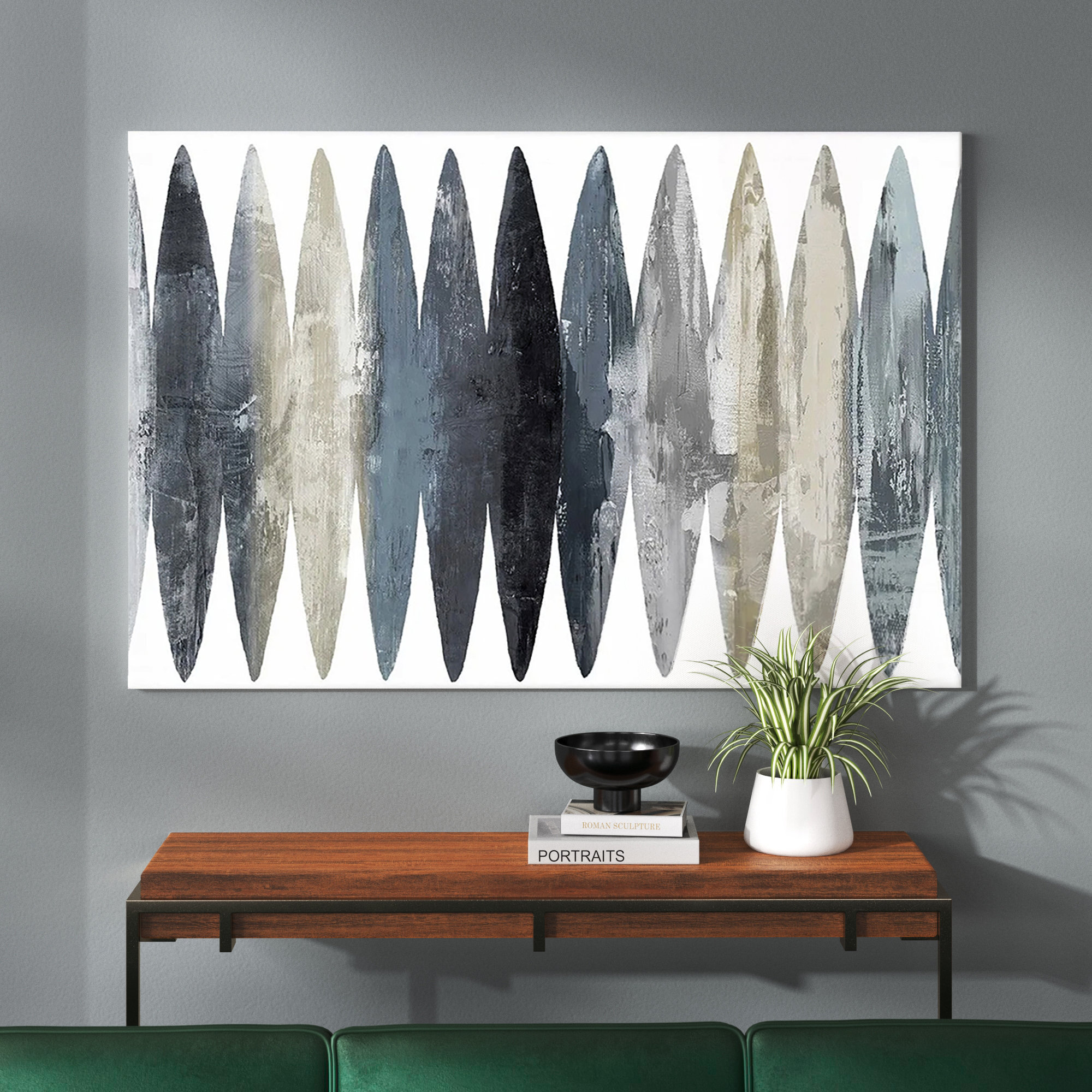 Wade Logan Abstract Surfboards Grey by David Moore - Painting Print on ...