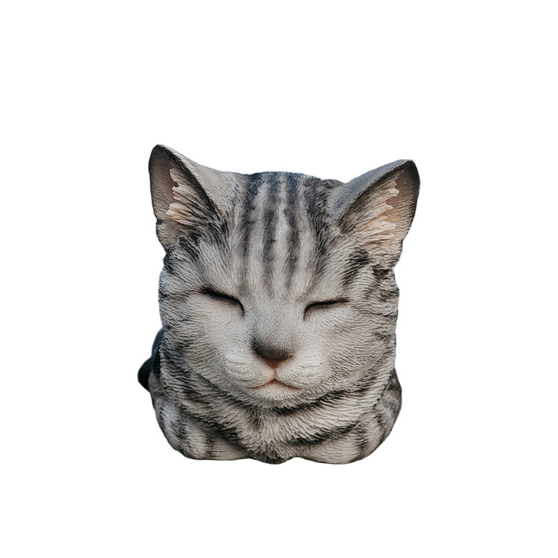 Hi-Line Gift Ltd. Tabby Tranquility: Whimsical Black Polyresin Napping ...