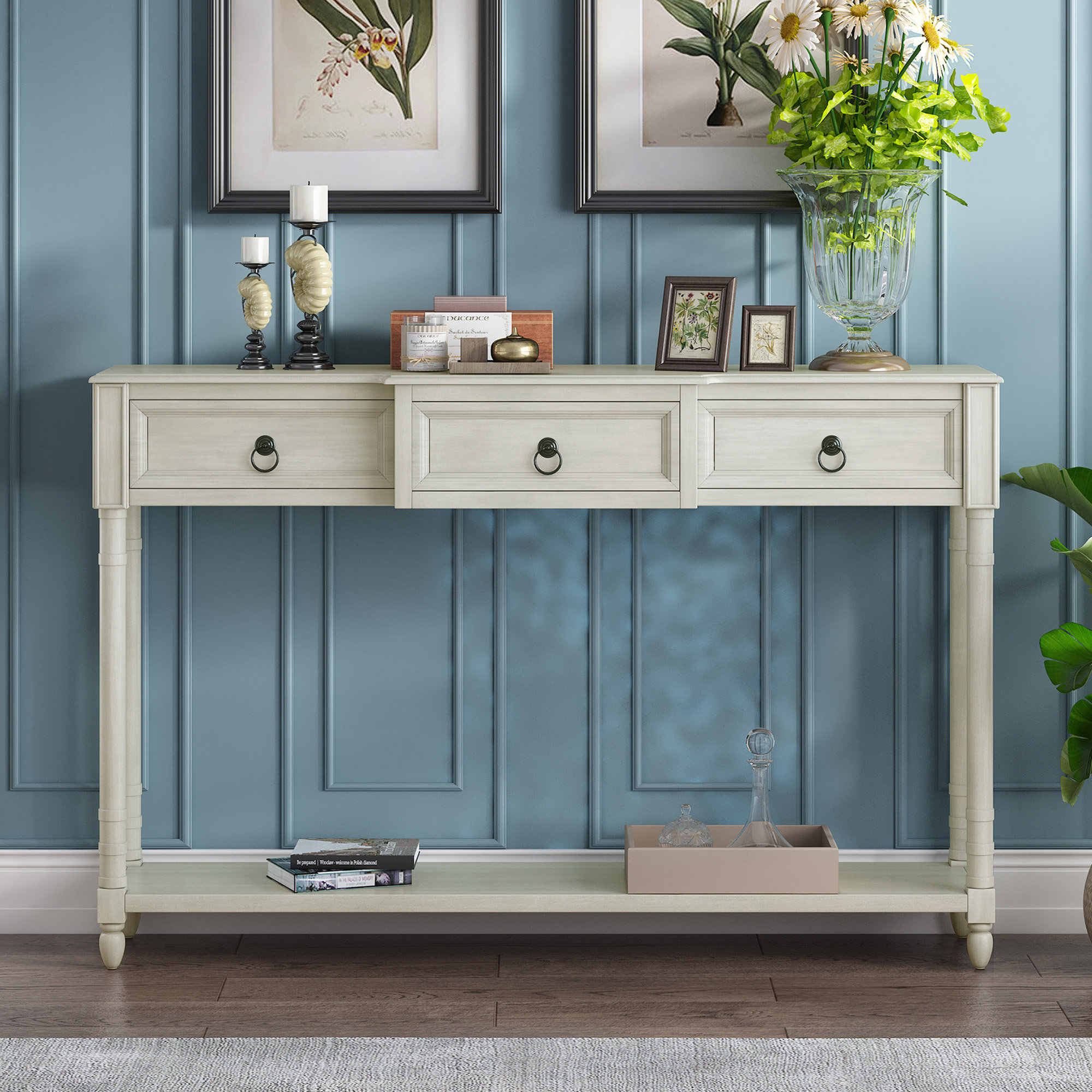 Breakwater Bay Console Table Sofa Table With Drawers And Long Shelf ...