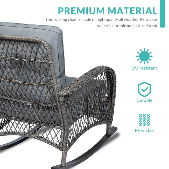 Bayou Breeze Matrix Wicker Outdoor Rocking Chair & Reviews | Wayfair