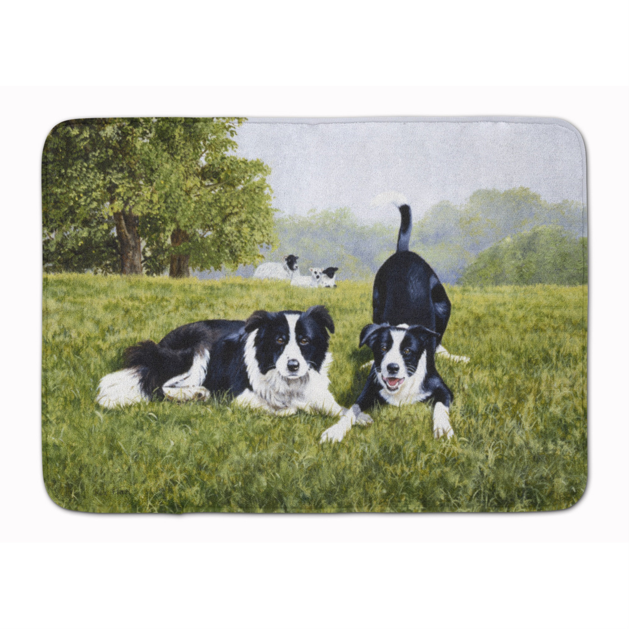 East Urban Home Let's Play Border Collie Rectangle Microfiber Non-Slip ...