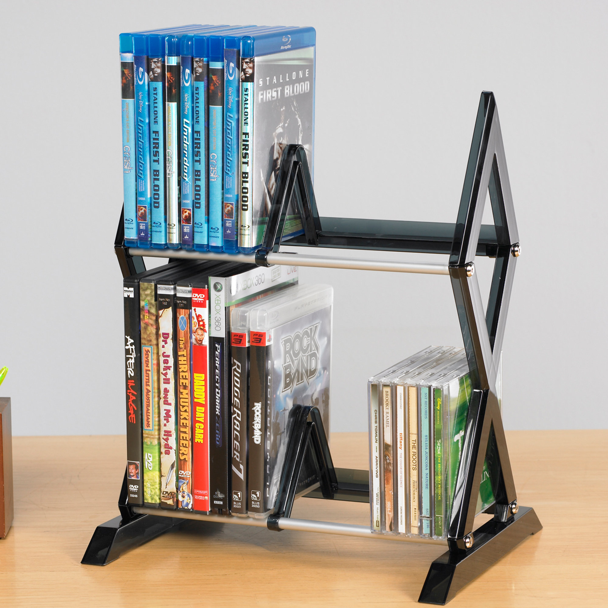 Arlmont & Co. Plastic 15'' H Wire Rack Media Storage | Wayfair