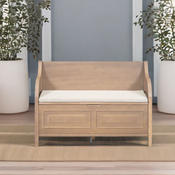 BESTCOSTY Linen Blend Upholstered Storage Bench | Wayfair