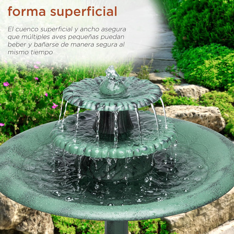 Charlton Home® Dwane Plastic Fountain Birdbath | Wayfair