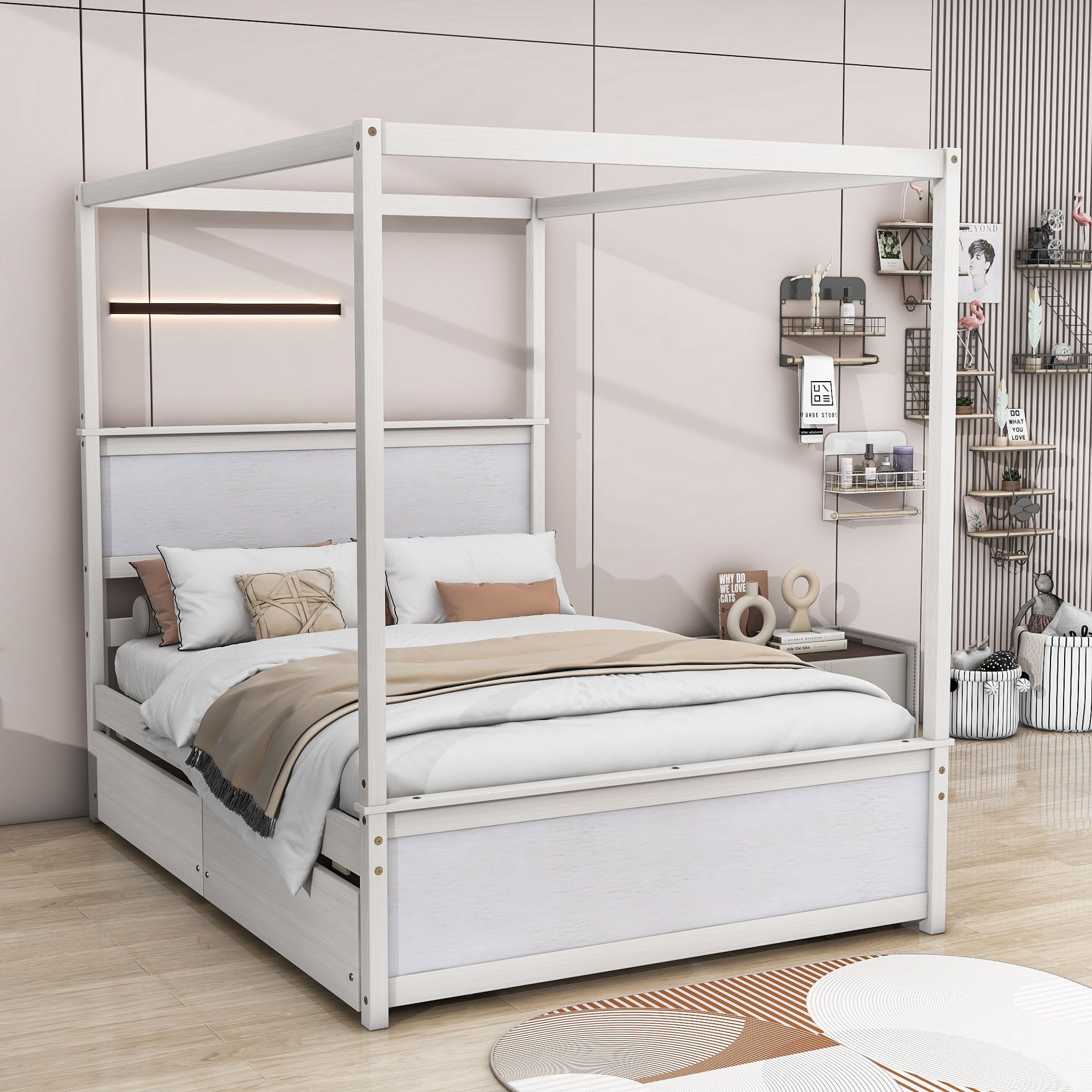 Red Barrel Studio® Arinya Platform Storage Bed with Four Drawers | Wayfair