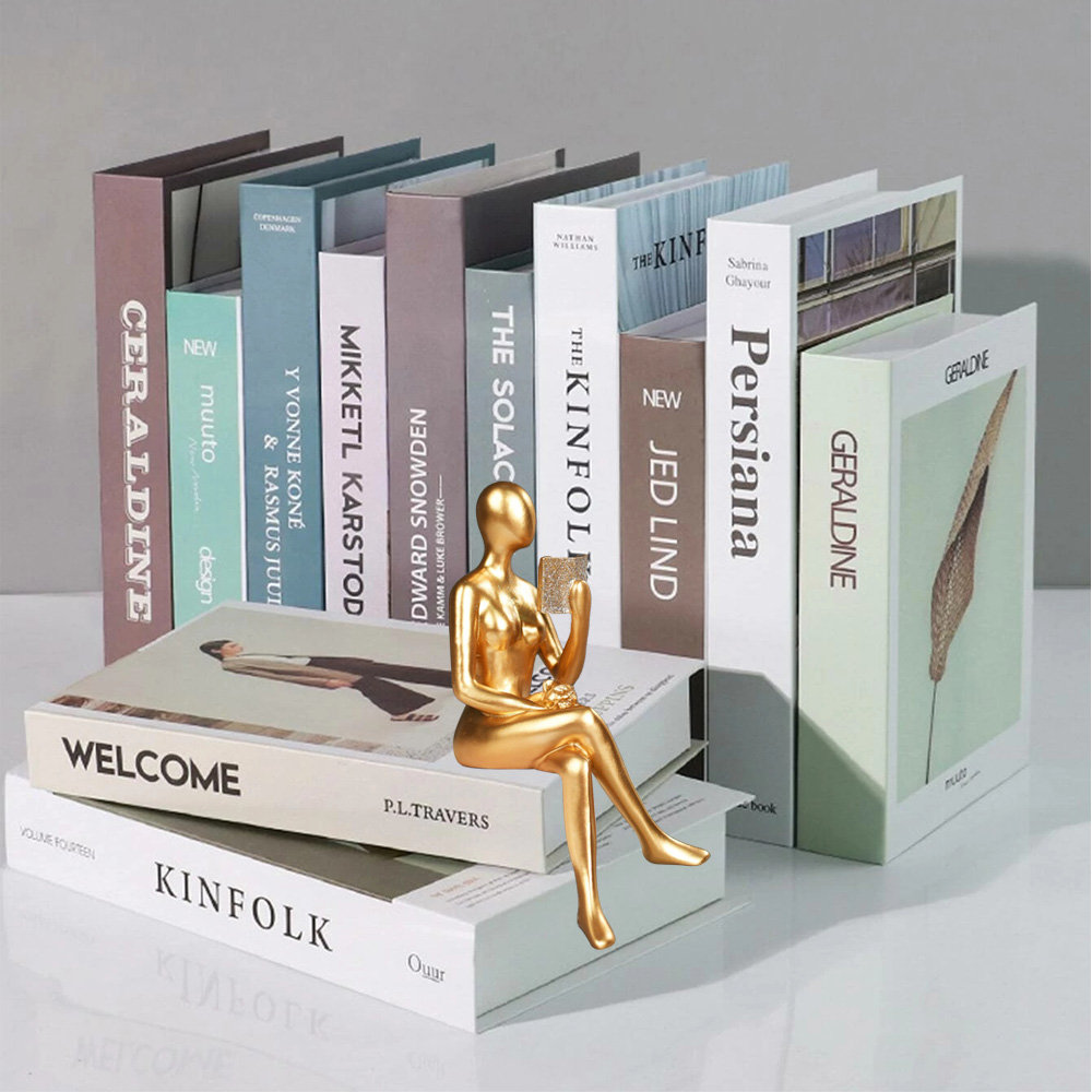 Mercer41 Artistic Figurine, Abstract Reading Statue,Bookshelf Decor ...