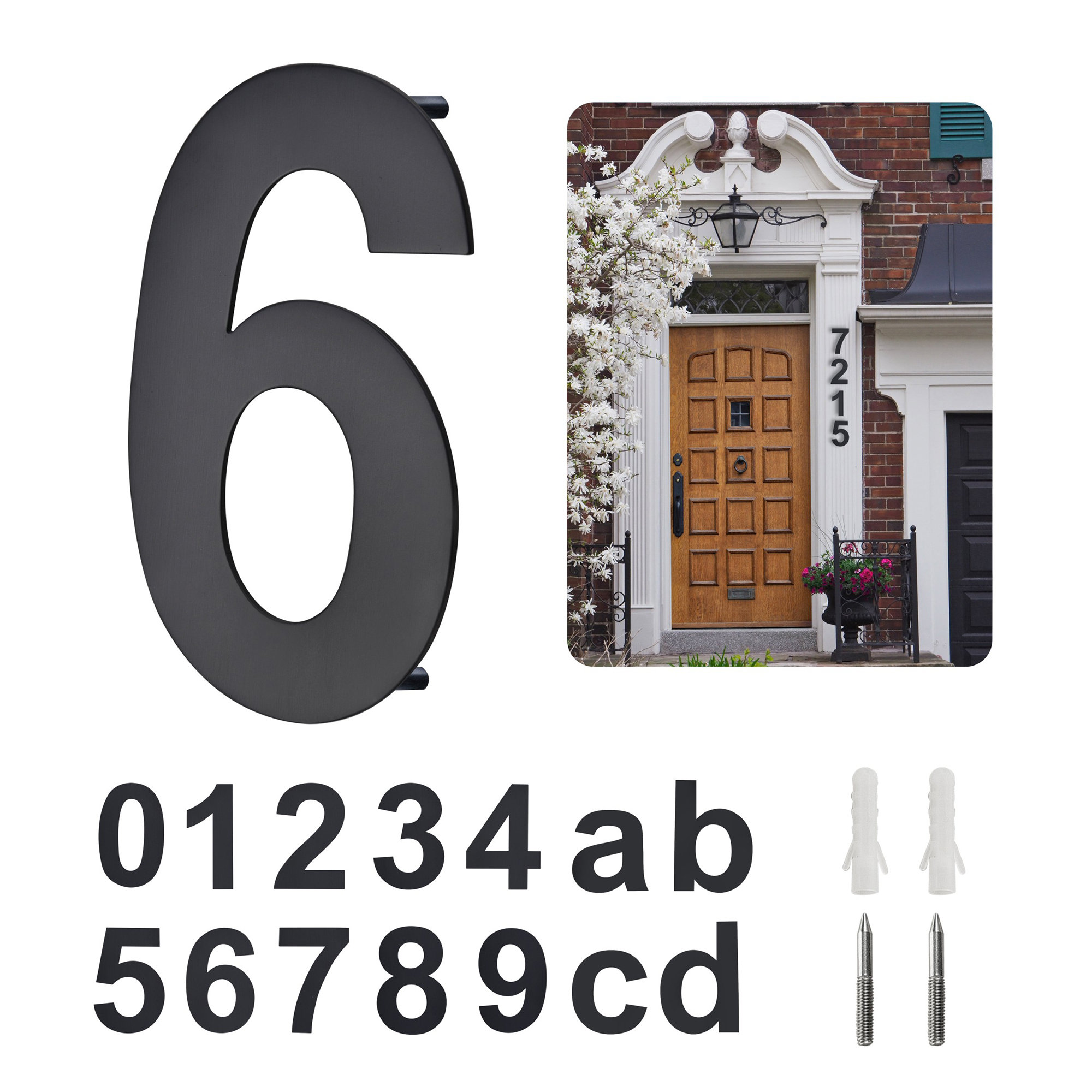 ARC 6" H Stainless Steel Floating Mount House Number | Wayfair