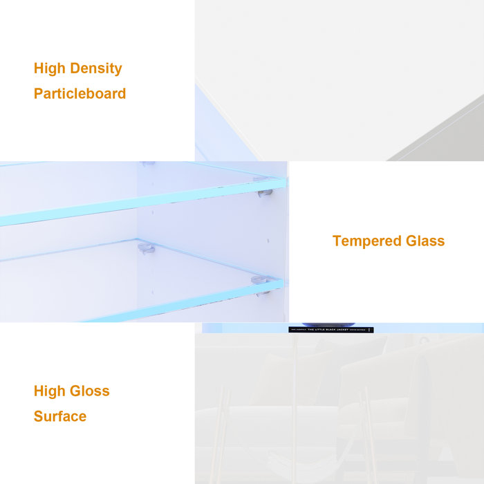 Orren Ellis LED TV Stand, Modern TV Stand With LED Lights And High ...