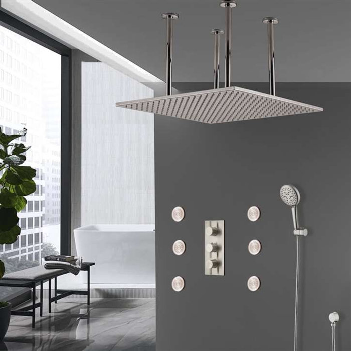 FontanaShowers Sofia Large Ceiling Rain Shower Set Premium Rainfall ...