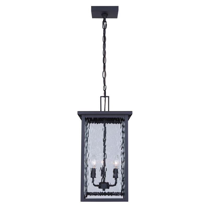 Canarm Shana Modern Outdoor Pendant Light, Black Finish Watermark Glass ...