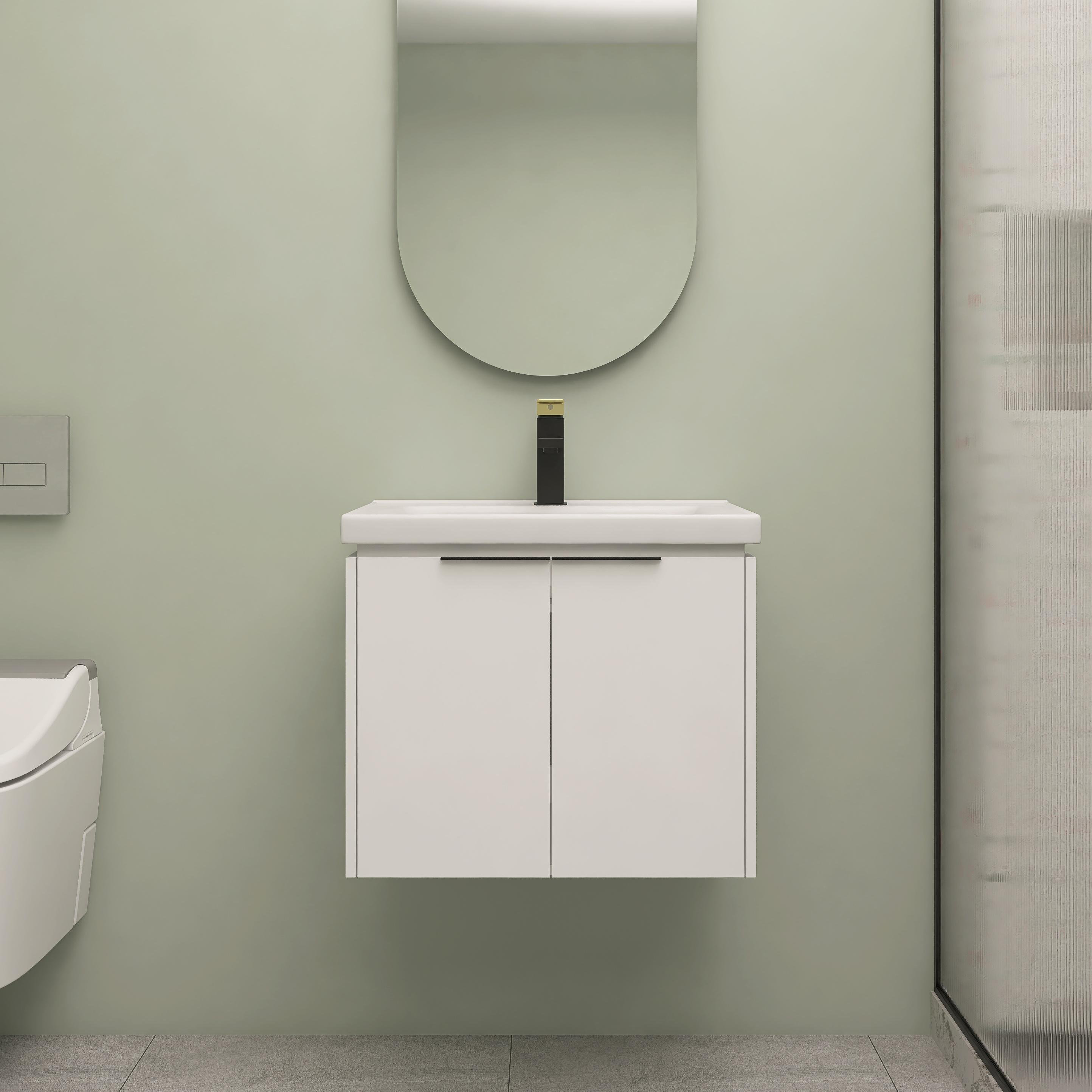 Ebern Designs Danju 23.84'' Single Bathroom Vanity with Ceramic Top ...