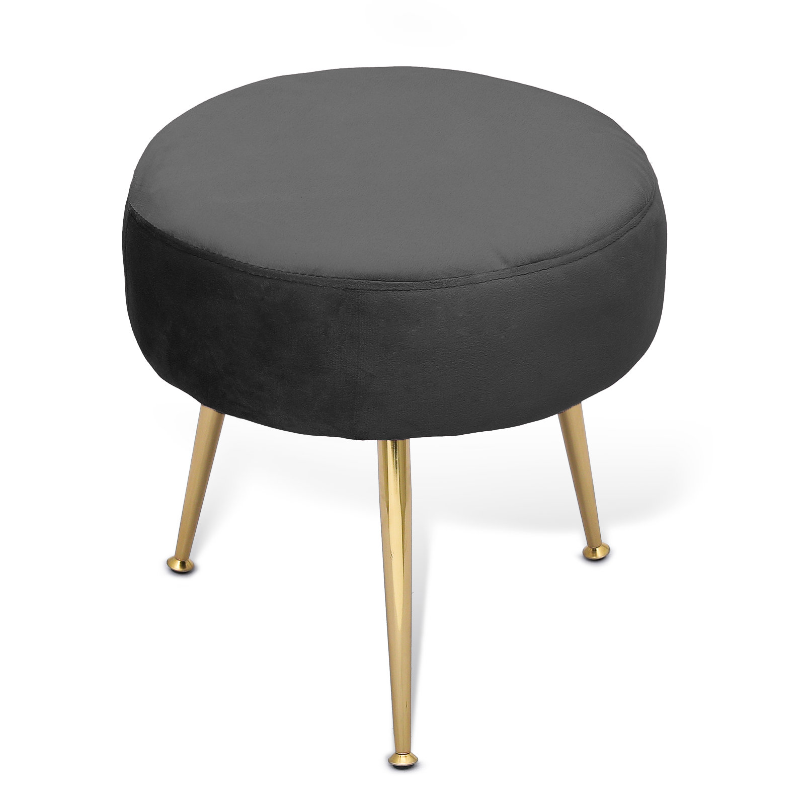 Mercer41 Upholstered Velvet Vanity Stool Accent Footrest with Metal ...