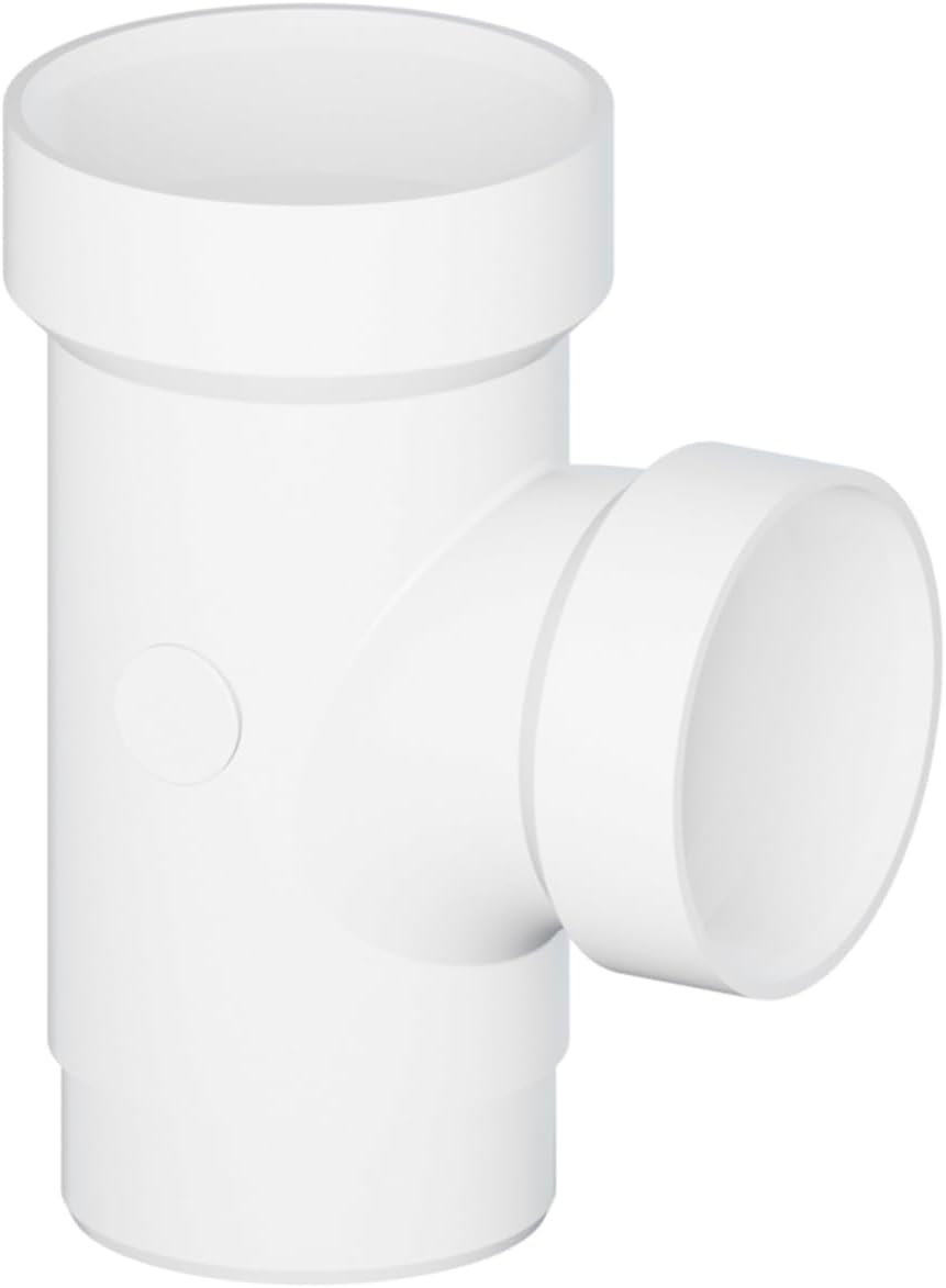 Supply Giant 3" x 3" x 2" White PVC DWV Sanitary Tee Reducing Street, S ...