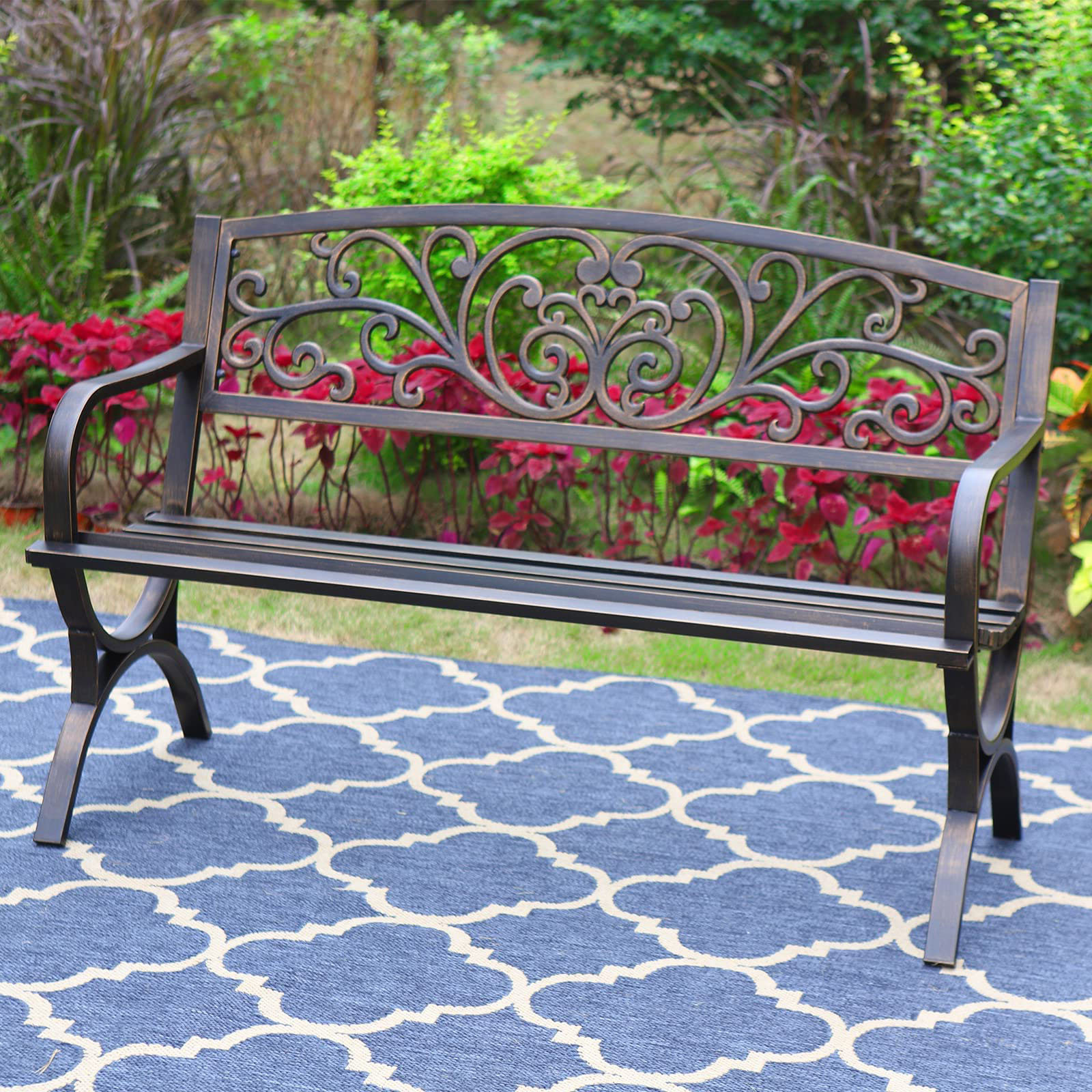 Alcott Hill Charlinda Iron Outdoor Bench - Wayfair Canada