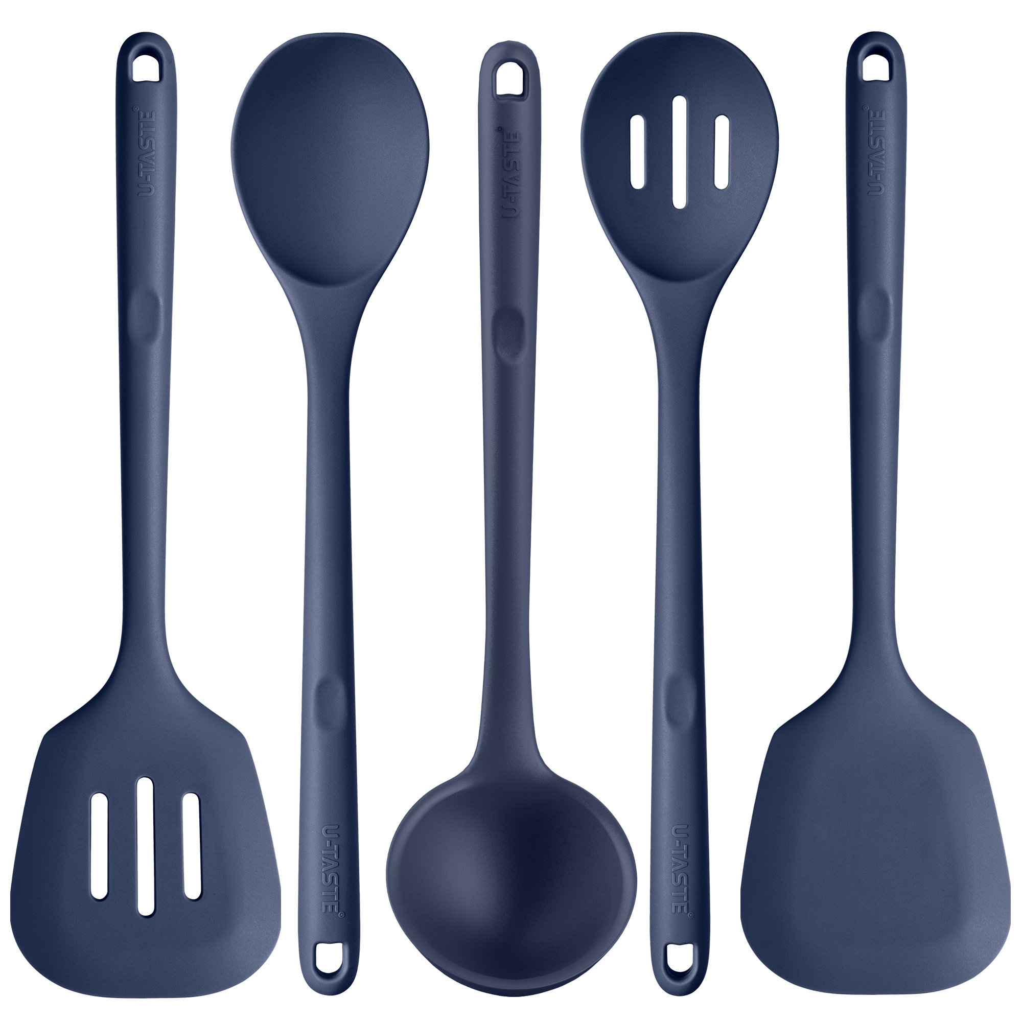 U-Taste 600ºF Heat Resistant Silicone Cooking Utensil Set: BPA-Free Non ...