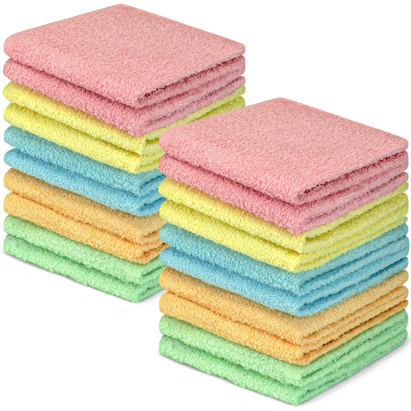 Ebern Designs Yessenia Premium 10 Piece 100% Cotton Washcloth Set ...