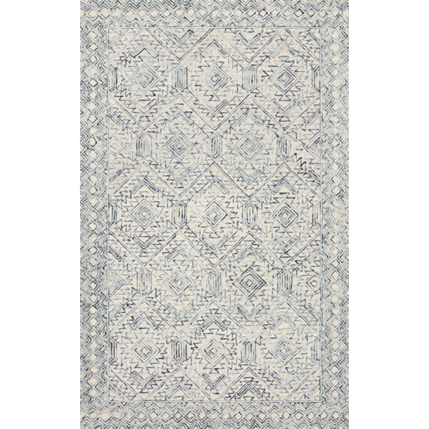Union Rustic Haubert Hand Tufted Wool Geometric Rug | Wayfair