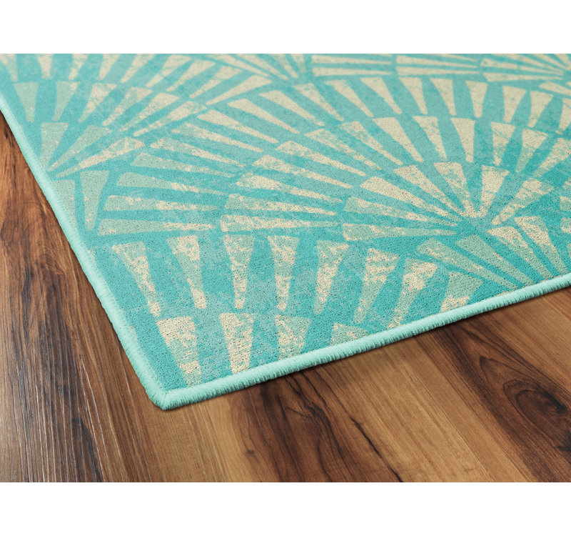 Highland Dunes Howells Aqua Rug & Reviews | Wayfair