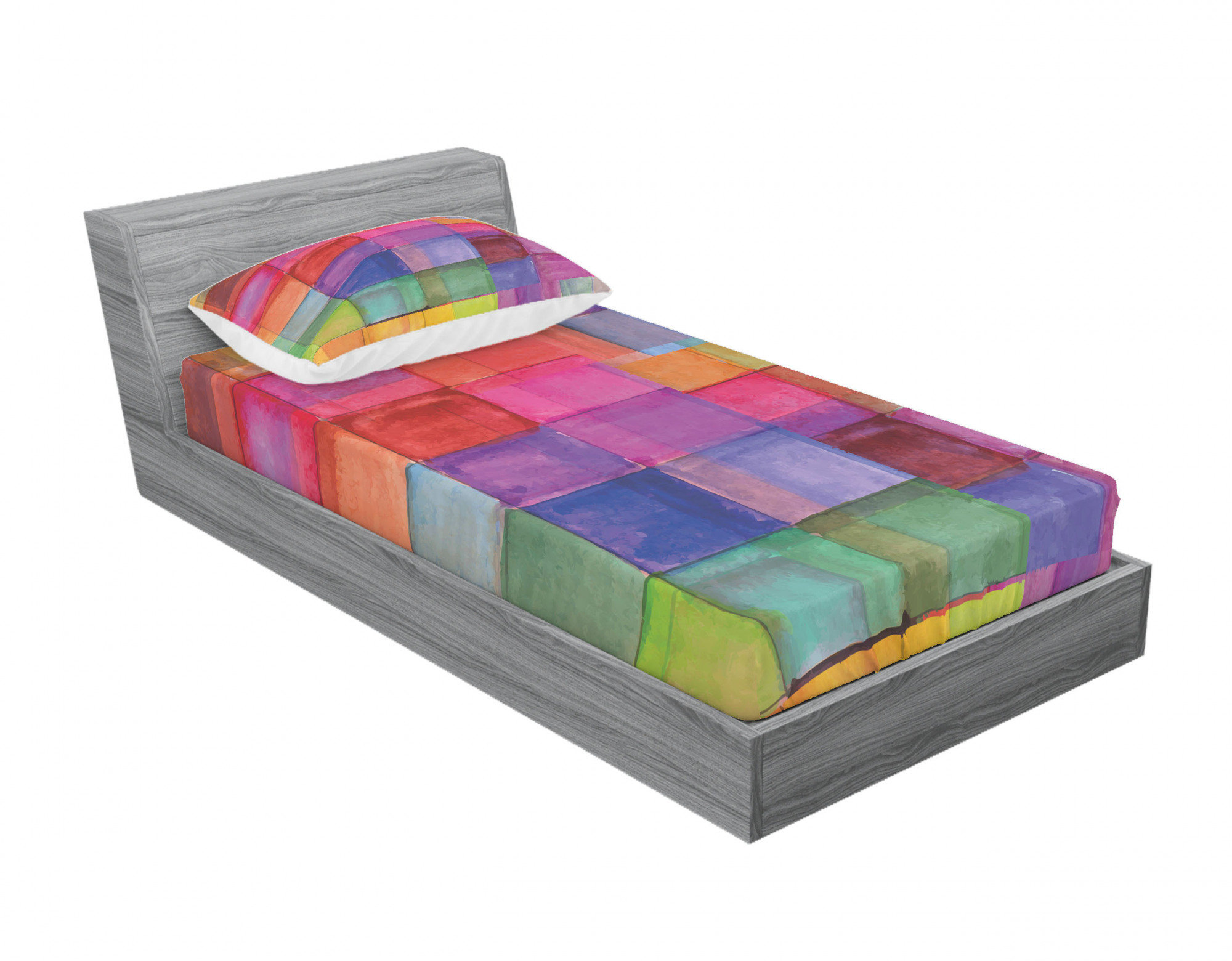 Ambesonne Rainbow Blur Hazy Geometric Sheet set | Wayfair