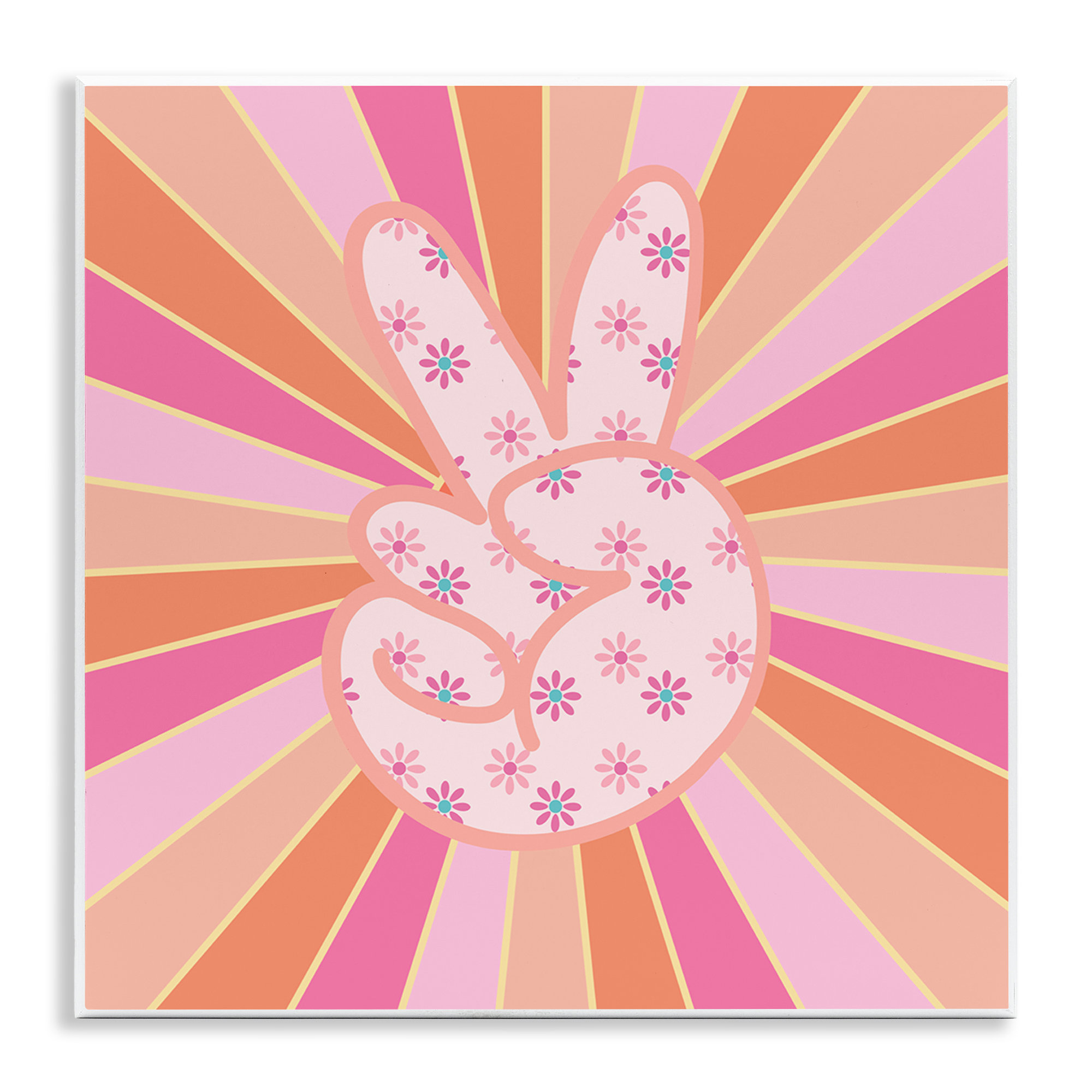 Dakota Fields Beaming Peace Sign Hand Wall Plaque, design by Jesse ...