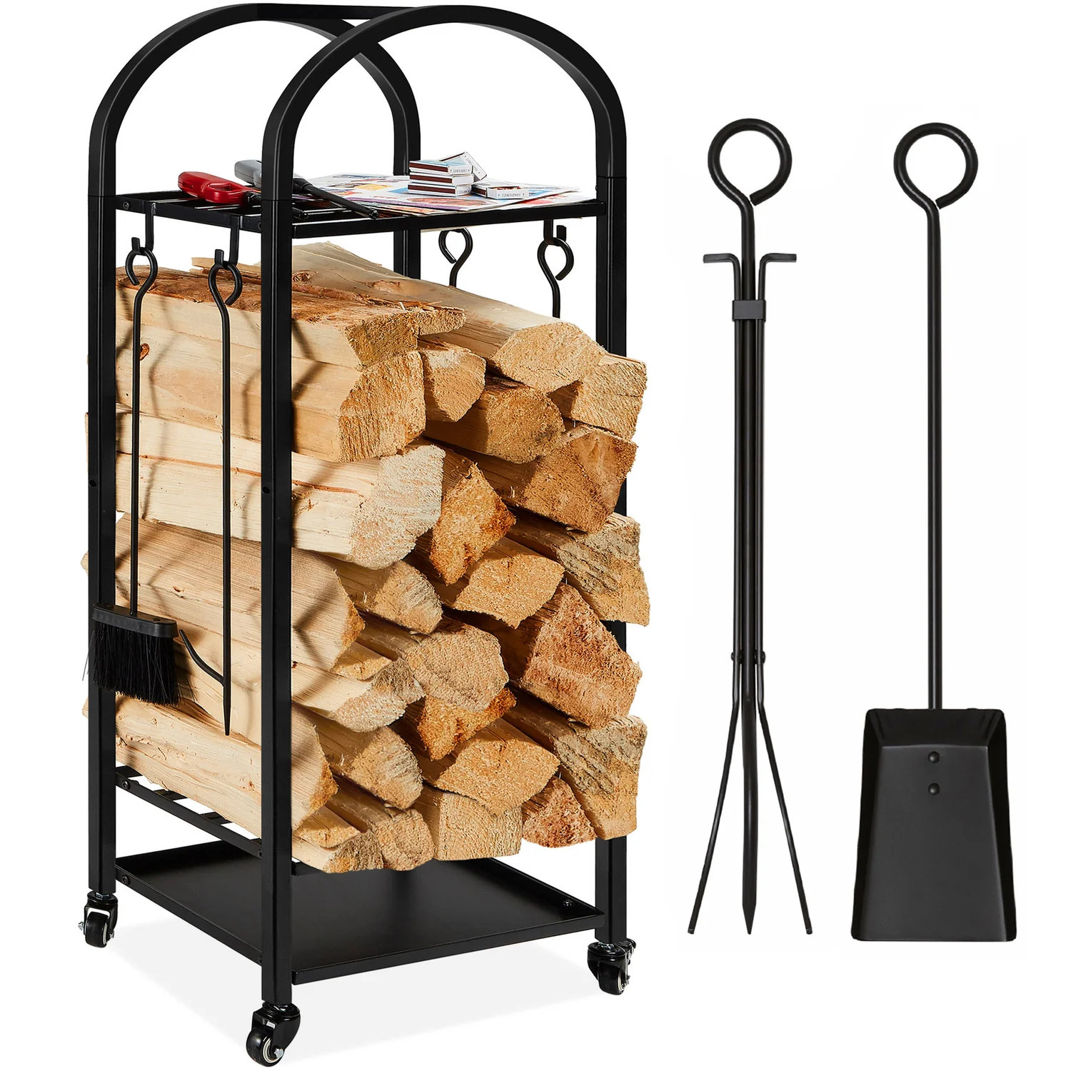 Red Barrel Studio® Stefon 18'' W Metal Log Rack | Wayfair