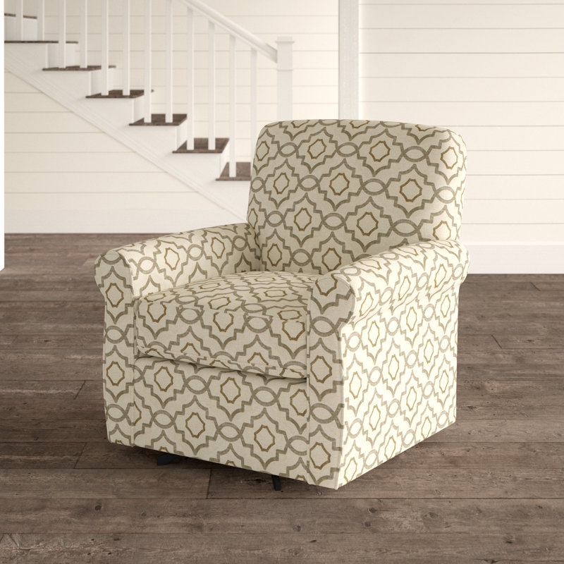 Lark Manor™ Ambriella 36" Wide Cotton Swivel Armchair | Wayfair