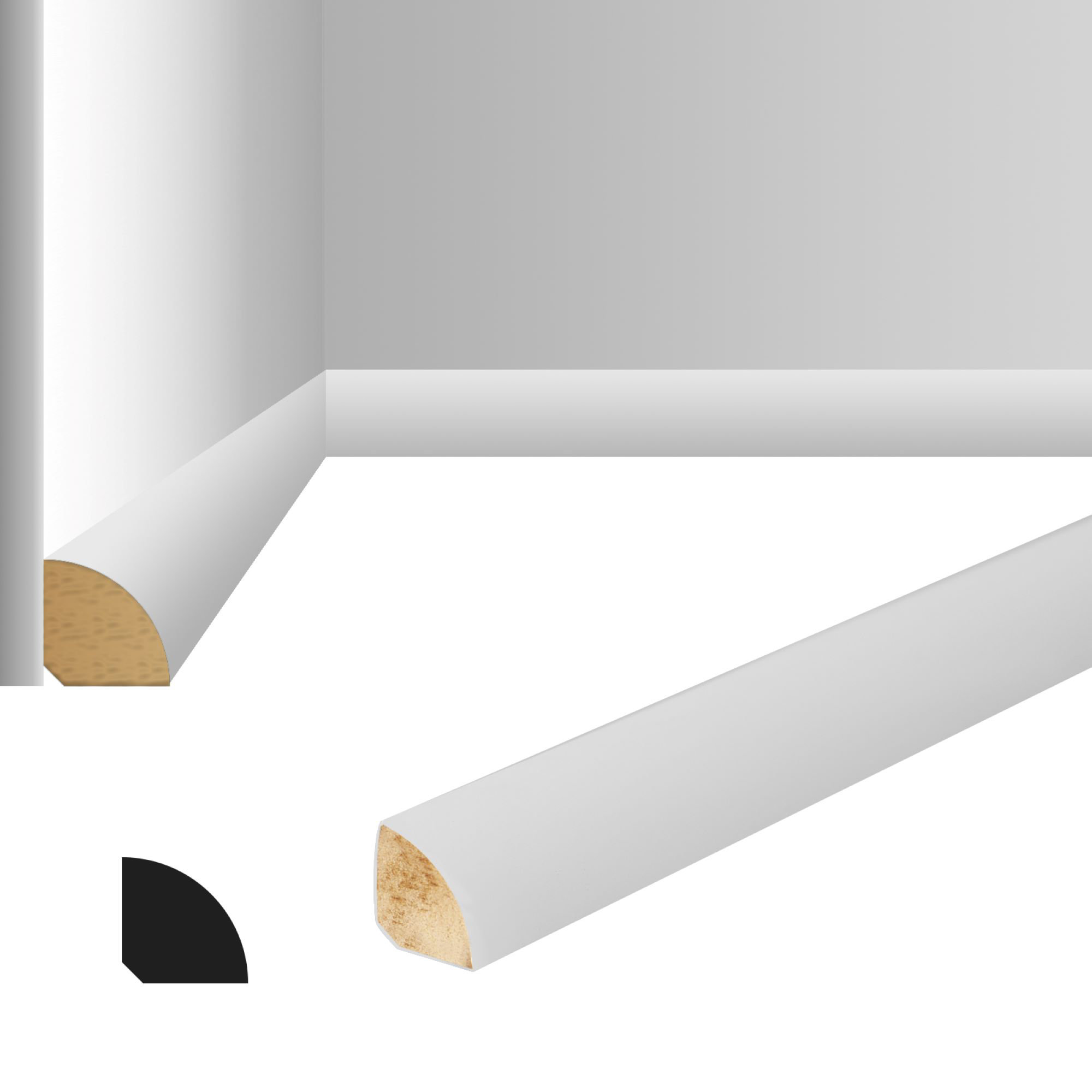 Art3d 96''x0.7'' Quarter Round Molding Trim,Glue Up Wall Corner Trim ...