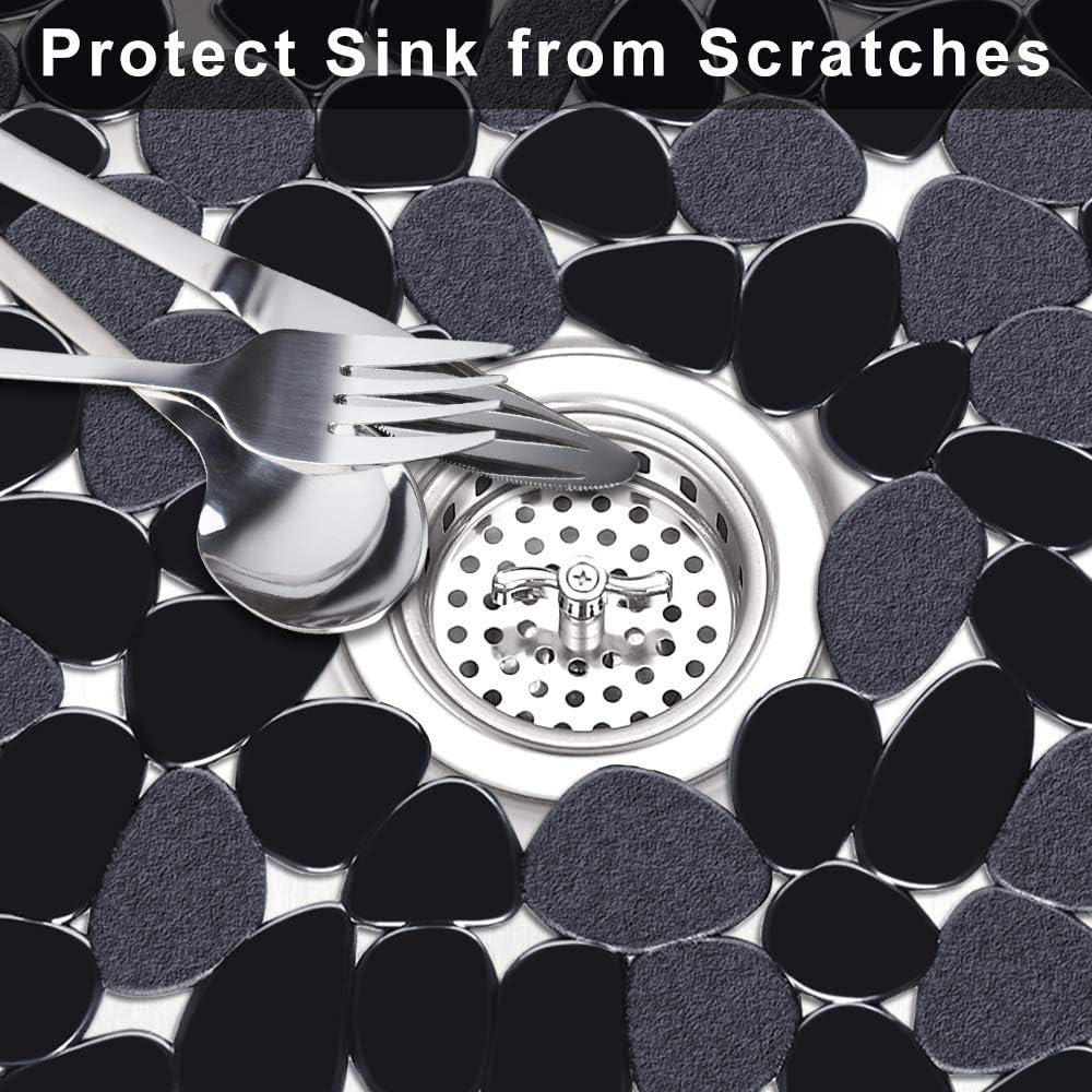 ColourTree Pebble Sink Mats for Stainless Steel Sink, PVC Sink Saddle ...