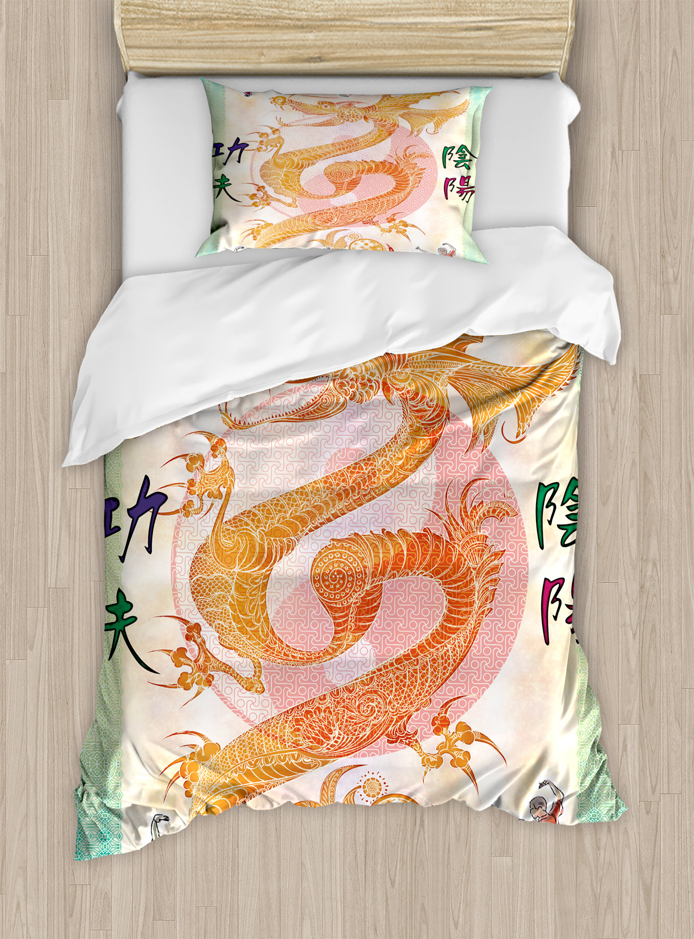 Ambesonne Asian Chinese Dragon 2 Piece Duvet Cover Set & Reviews | Wayfair