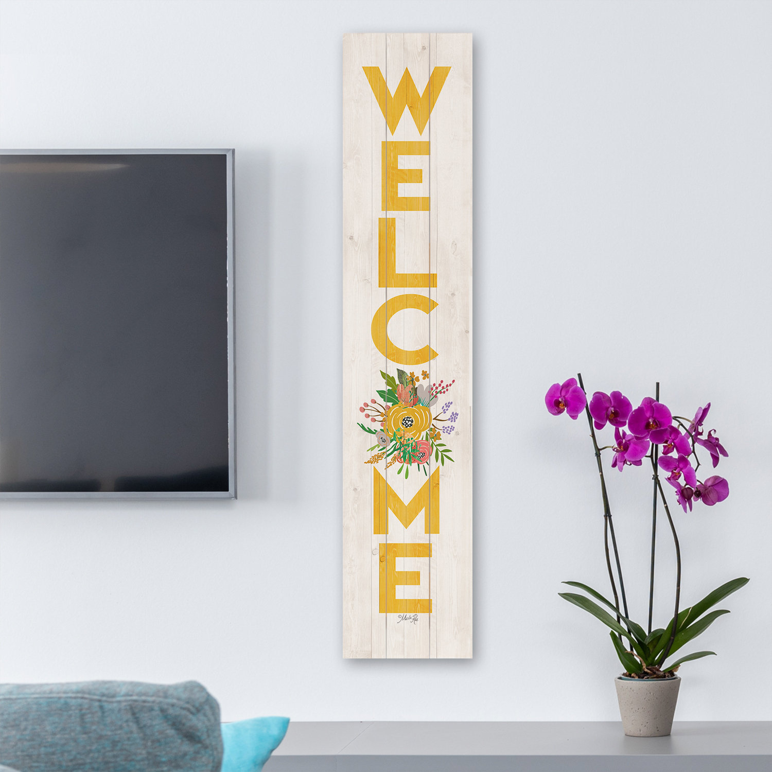 CounterArt Floral Welcome Decorative Porch Pallet Wood Sign | Wayfair