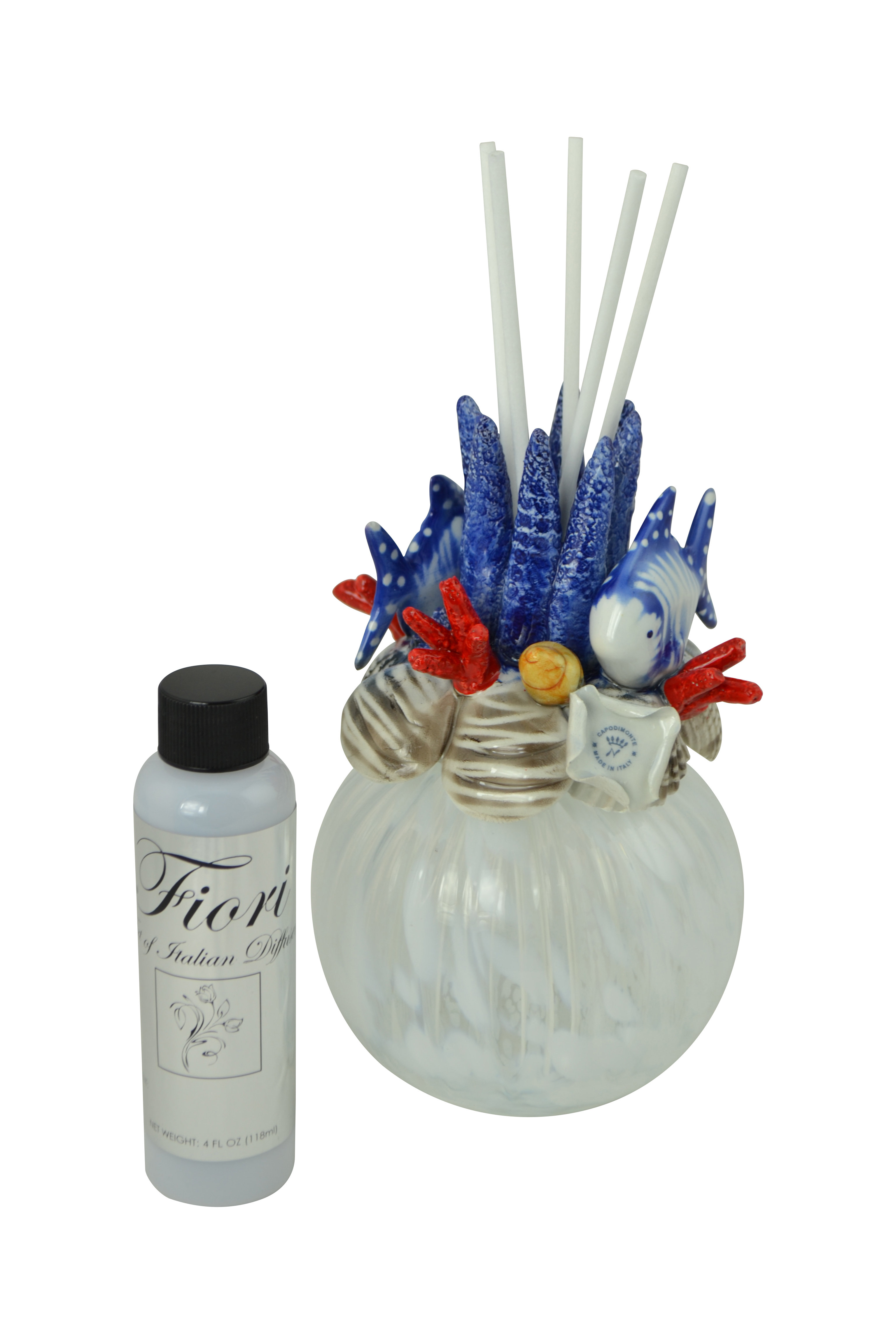 Three Star Im/Ex Inc. 8" Capodimonte Porcelain Oil Diffuser with Ocean ...