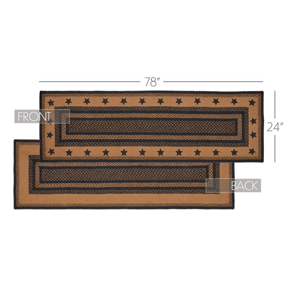 Union Rustic Kaluda Oriental Hand Braided Area Rug in Country Black ...