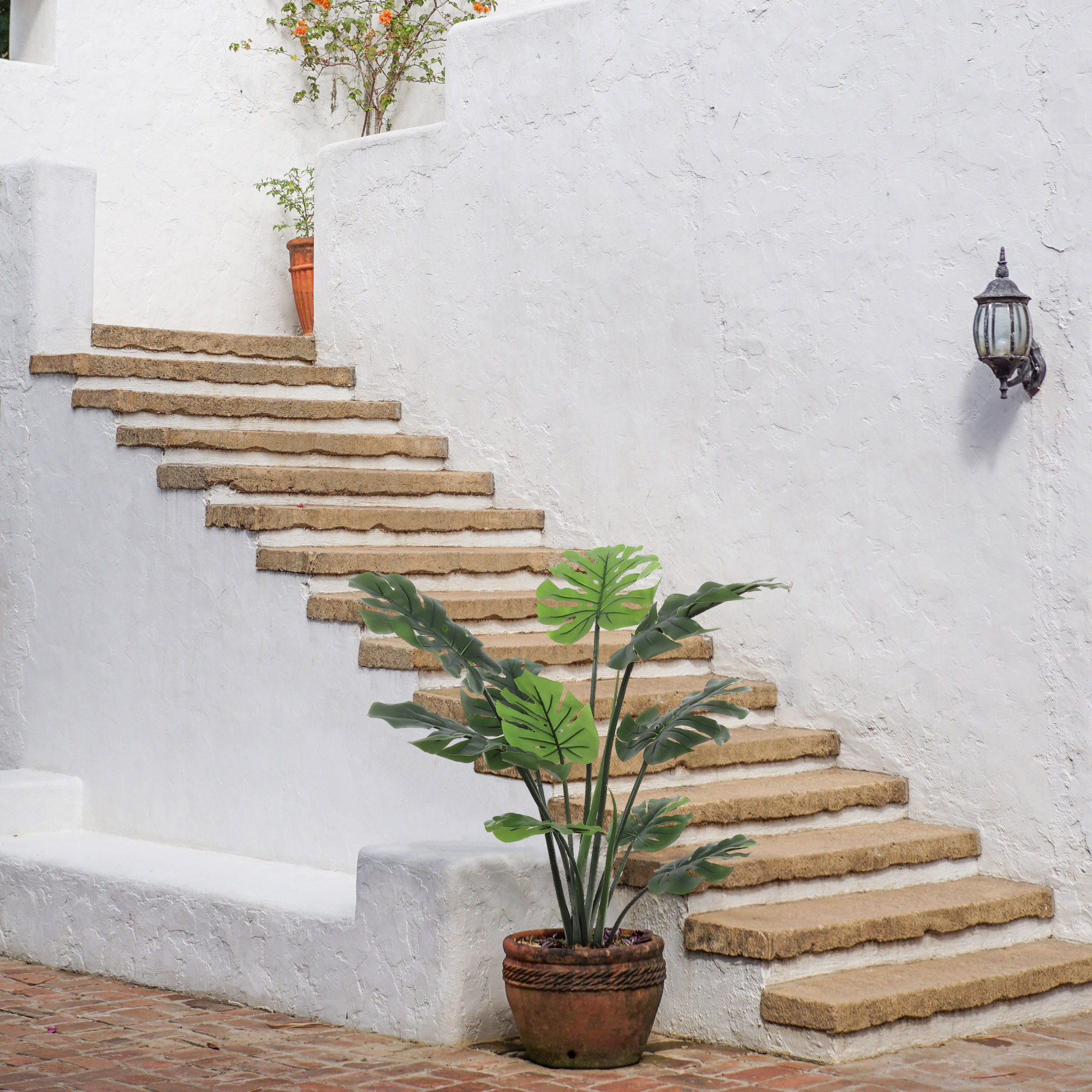 Primrue Evergreen Haven Collection 1-piece 40in Split Philo Artificial Plant - Lifelike Indoor ...