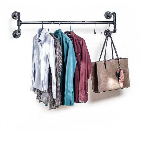 Williston Forge Wall Mounted Industrial Pipe Coat Rack & Reviews | Wayfair