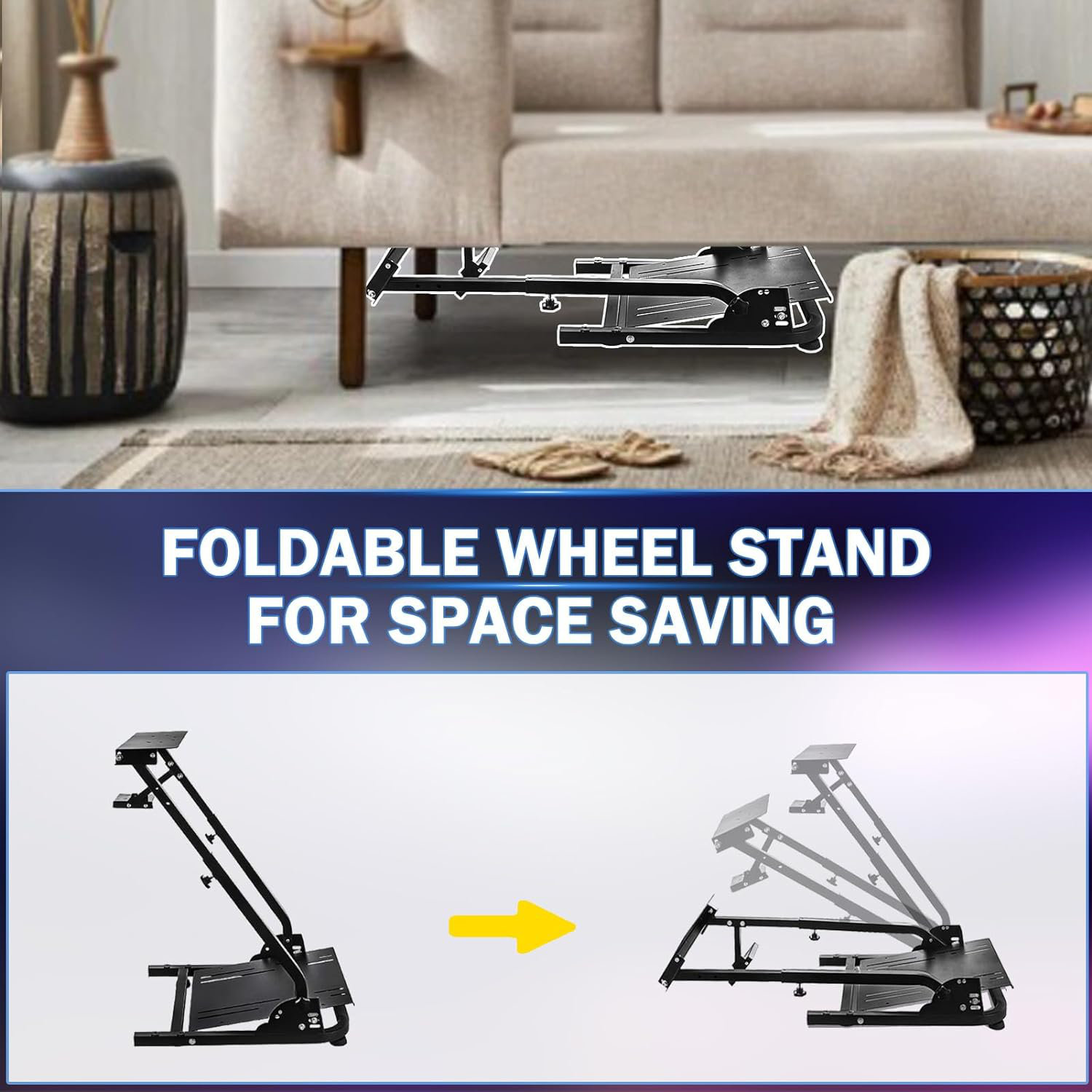 Wrought Studio Racing Steering Wheel Stand, Adjustable Steering Wheel ...