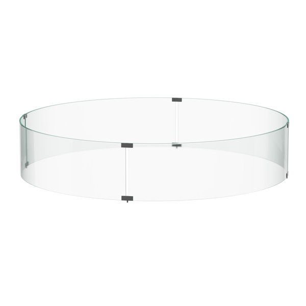 Haxvin 22" X 22" Round Glass Fire Flame Guard With Stainless Steel ...