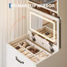 Wrought Studio™ 3 in 1 Vanity Desk with 3 Color LED, Compact Makeup ...