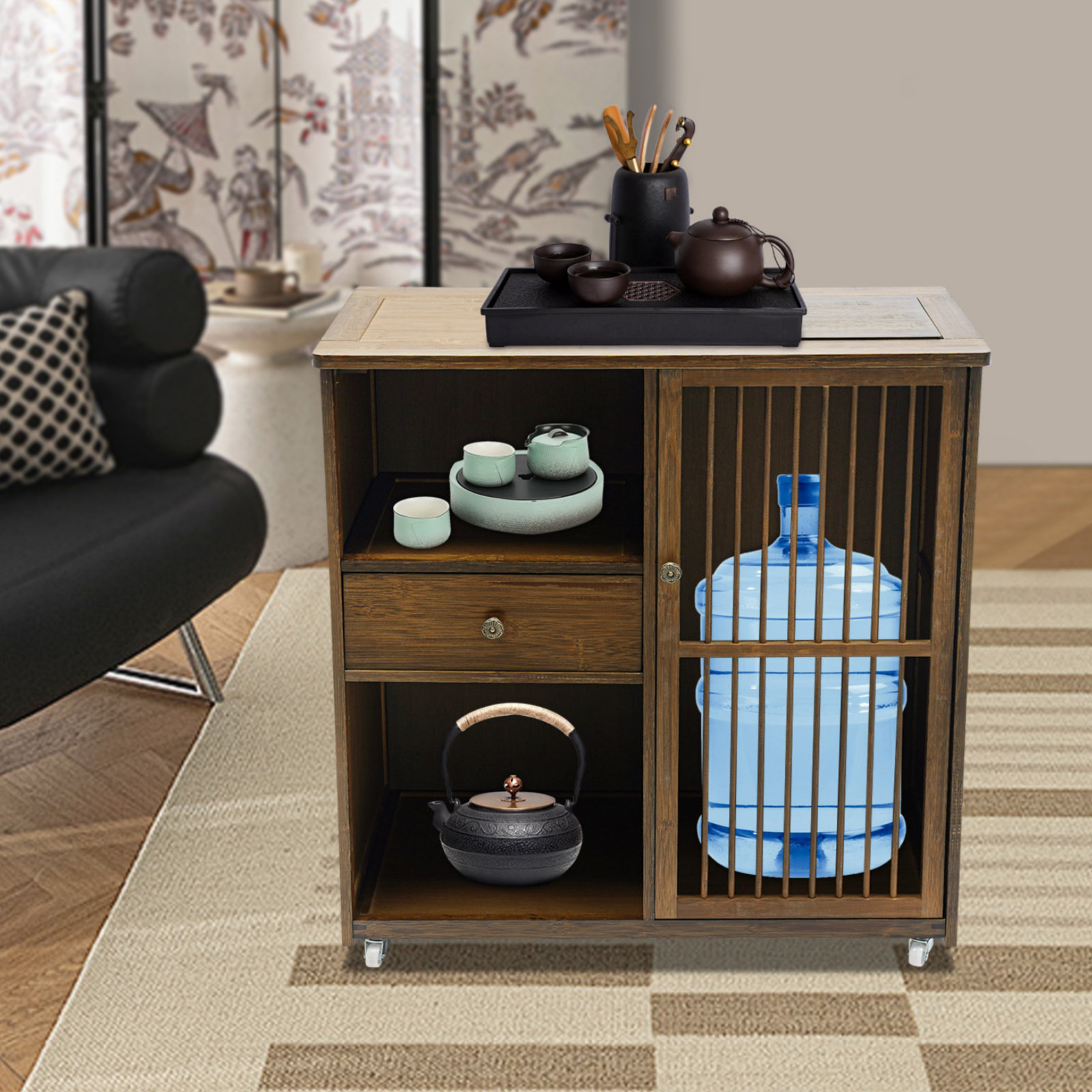 Lark Manor™ Tea Table Cabine With Wheels | Wayfair