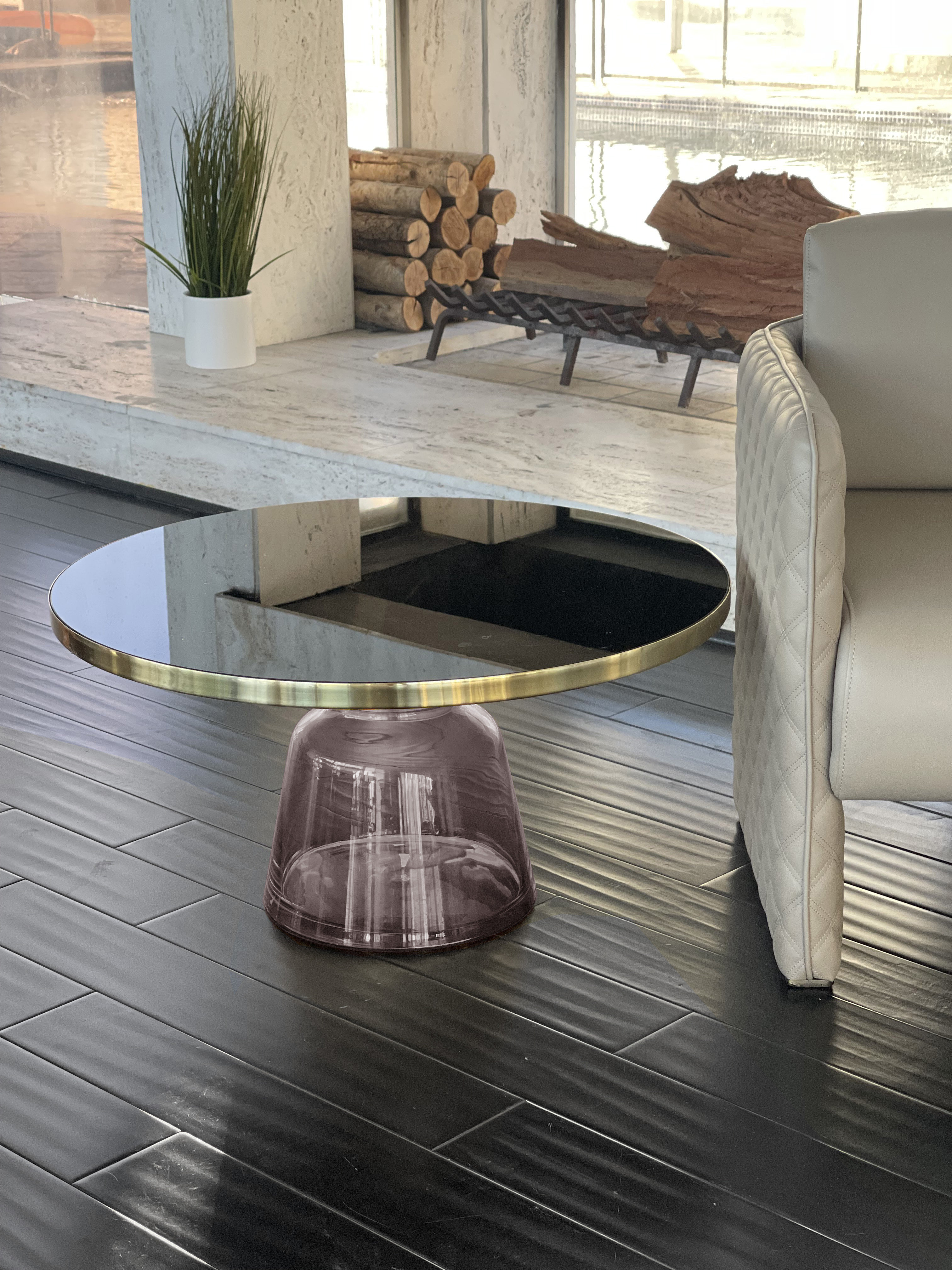 Willa Arlo™ Interiors Belinda Pedestal Coffee Table - Hand Blown Glass ...