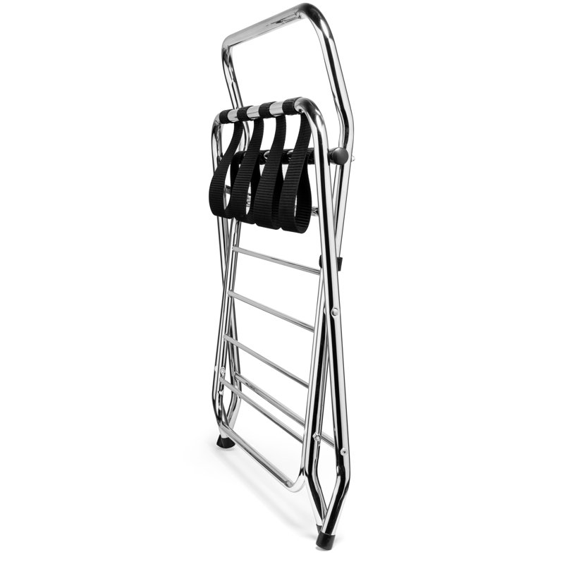 USTECH Luggage Rack-Double Tier, Assembled, Chrome, Storage Organizer ...