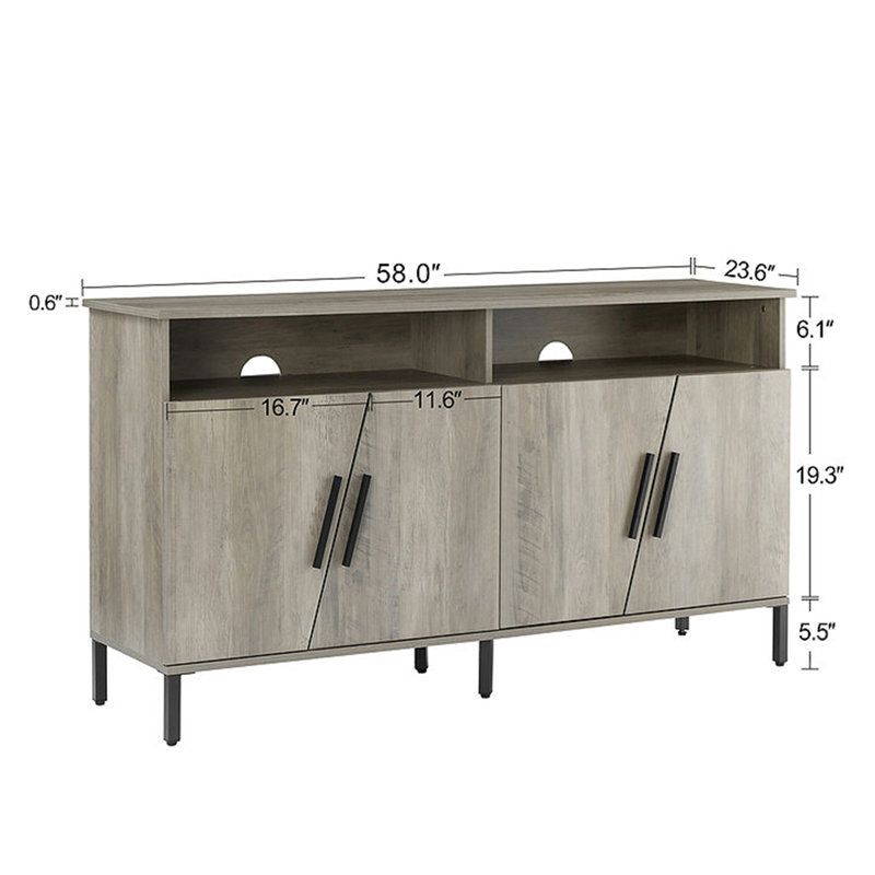 Ebern Designs TV Station With Storage And Open Drawers, Entertainment ...