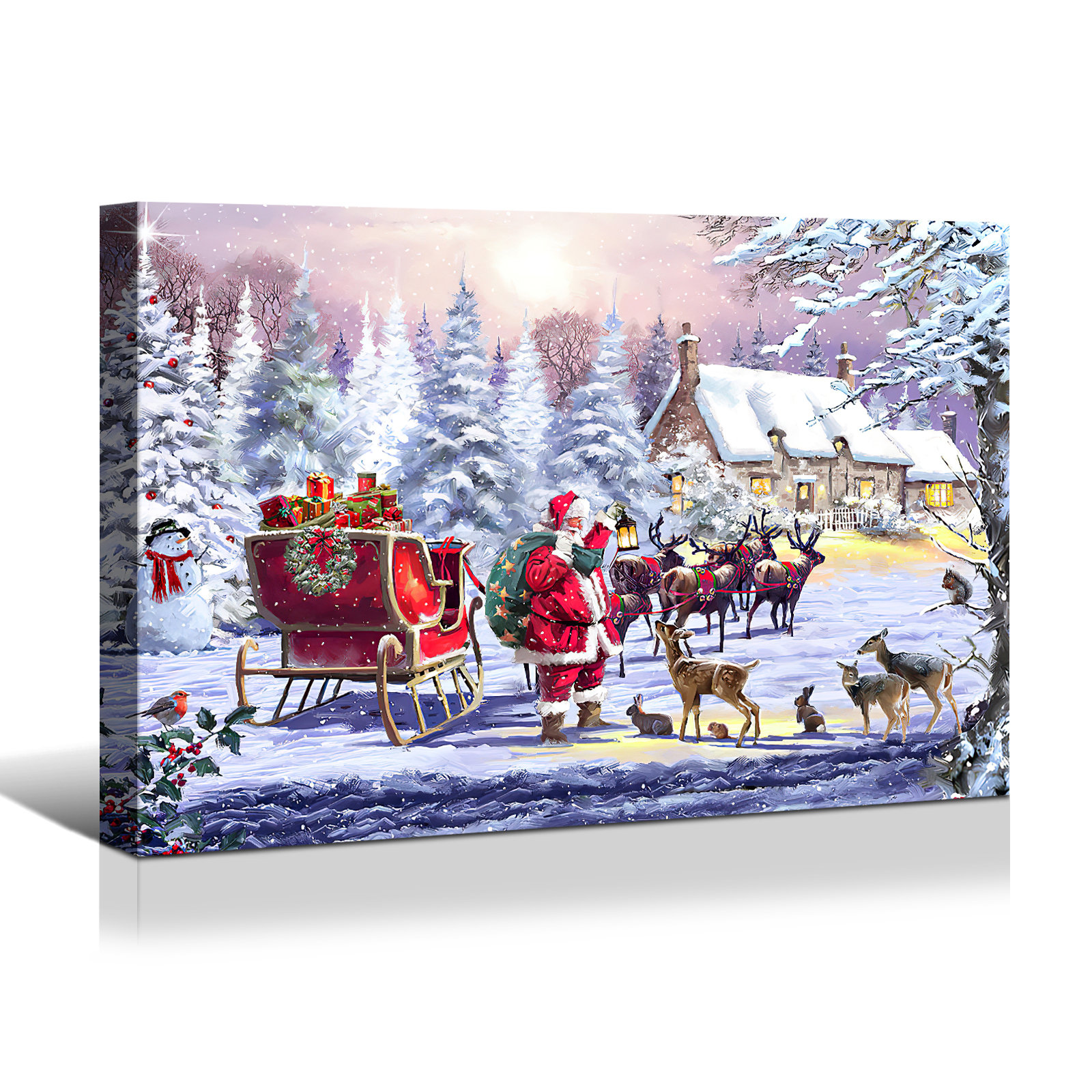 The Holiday Aisle® Framed Canvas Wall Art Decor Chrismas Painting ...