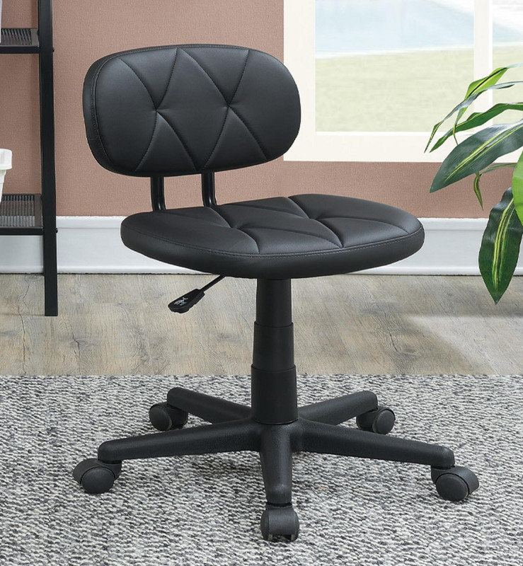 17 Stories Contemporary One-piece Office Chair with Black Tufted ...