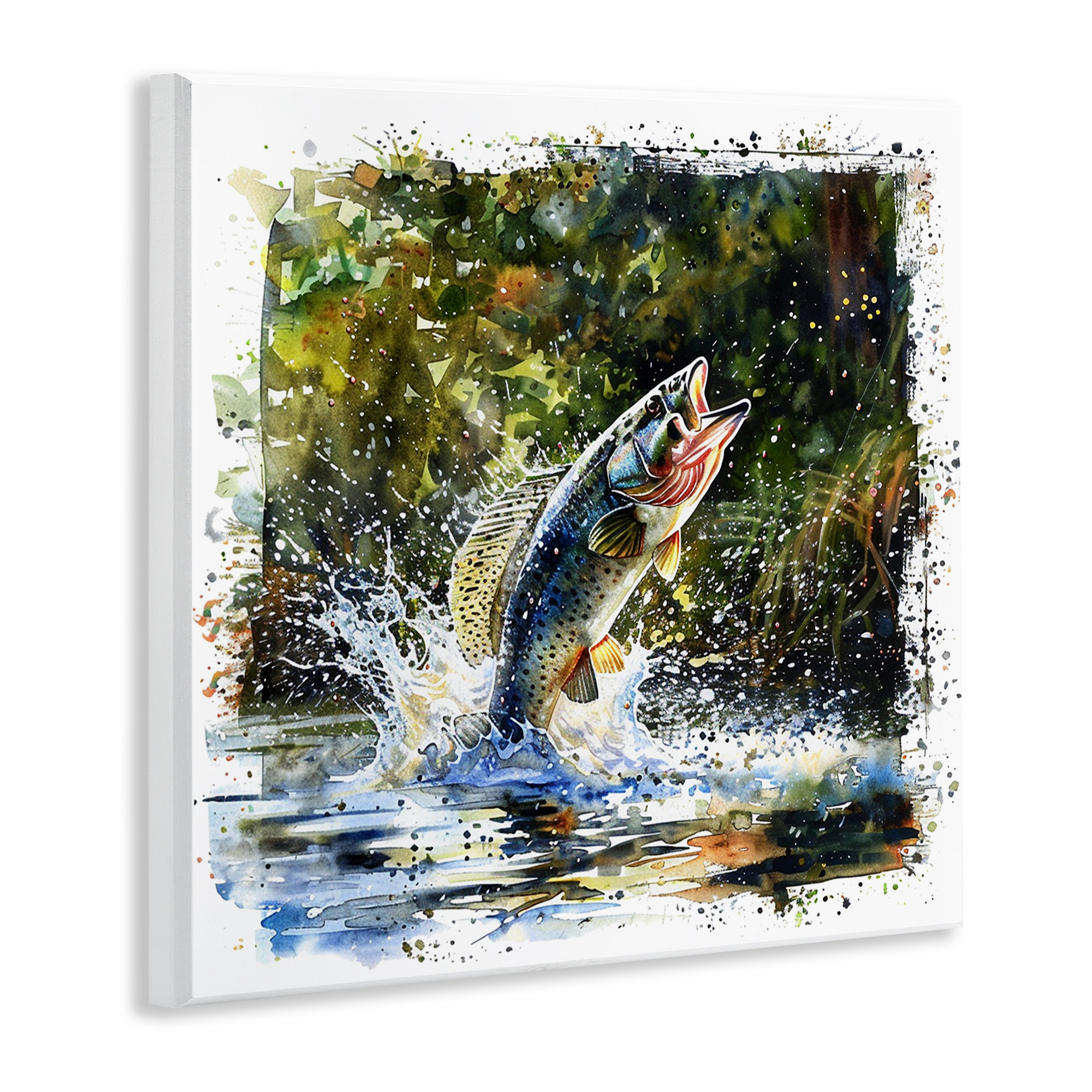 Breakwater Bay Splashing Lake Bass Wall Plaque Art by LSR Design Studio ...