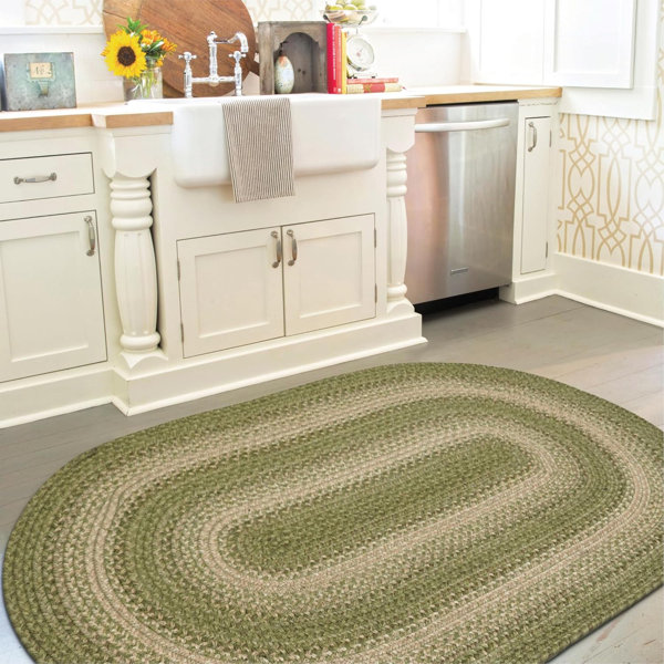 August Grove® Damal Braided Jute Non-Shedding Sage Green Rug & Reviews ...